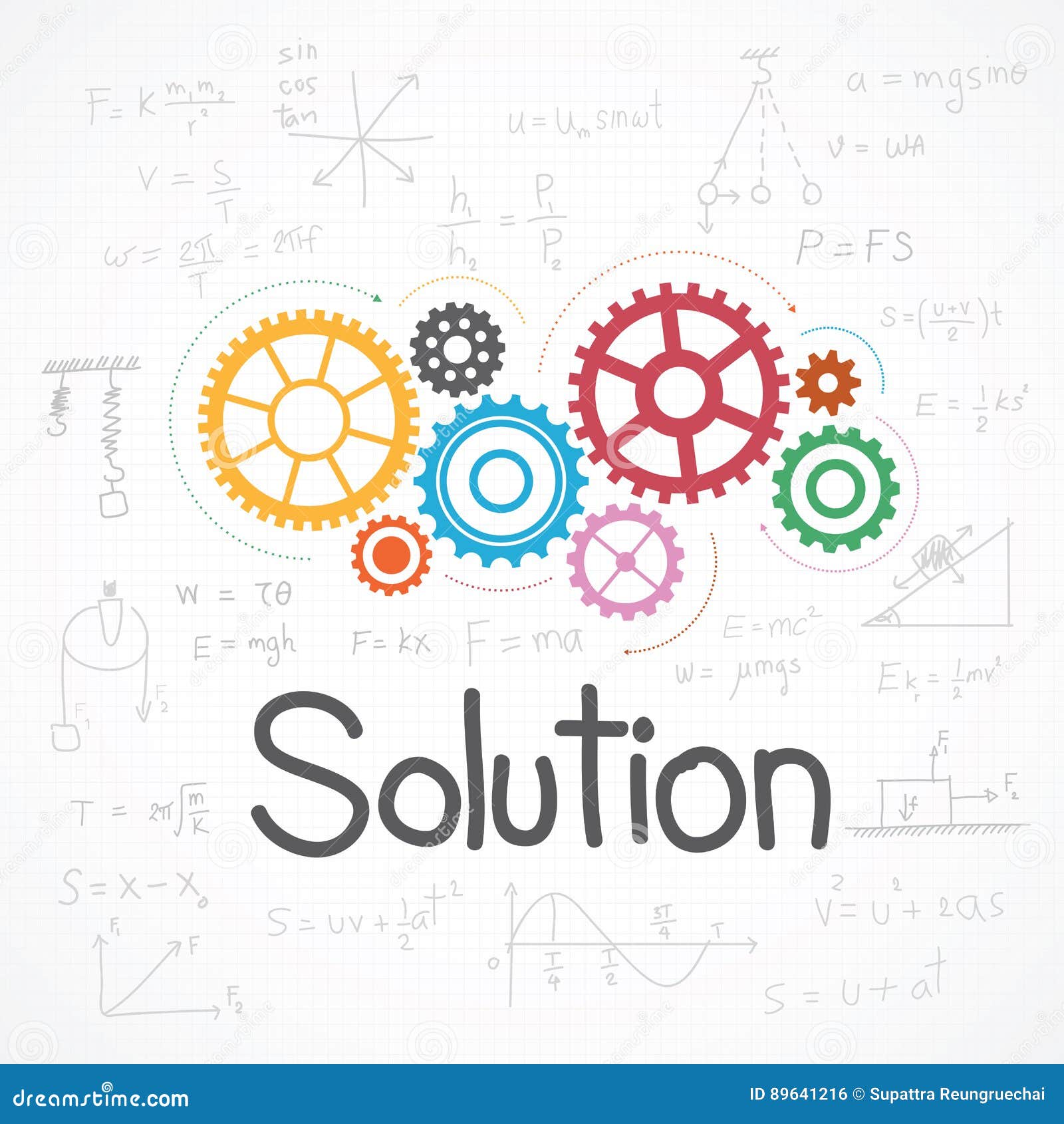 Solution with Gear Concept. Infographic Template Stock Vector ...