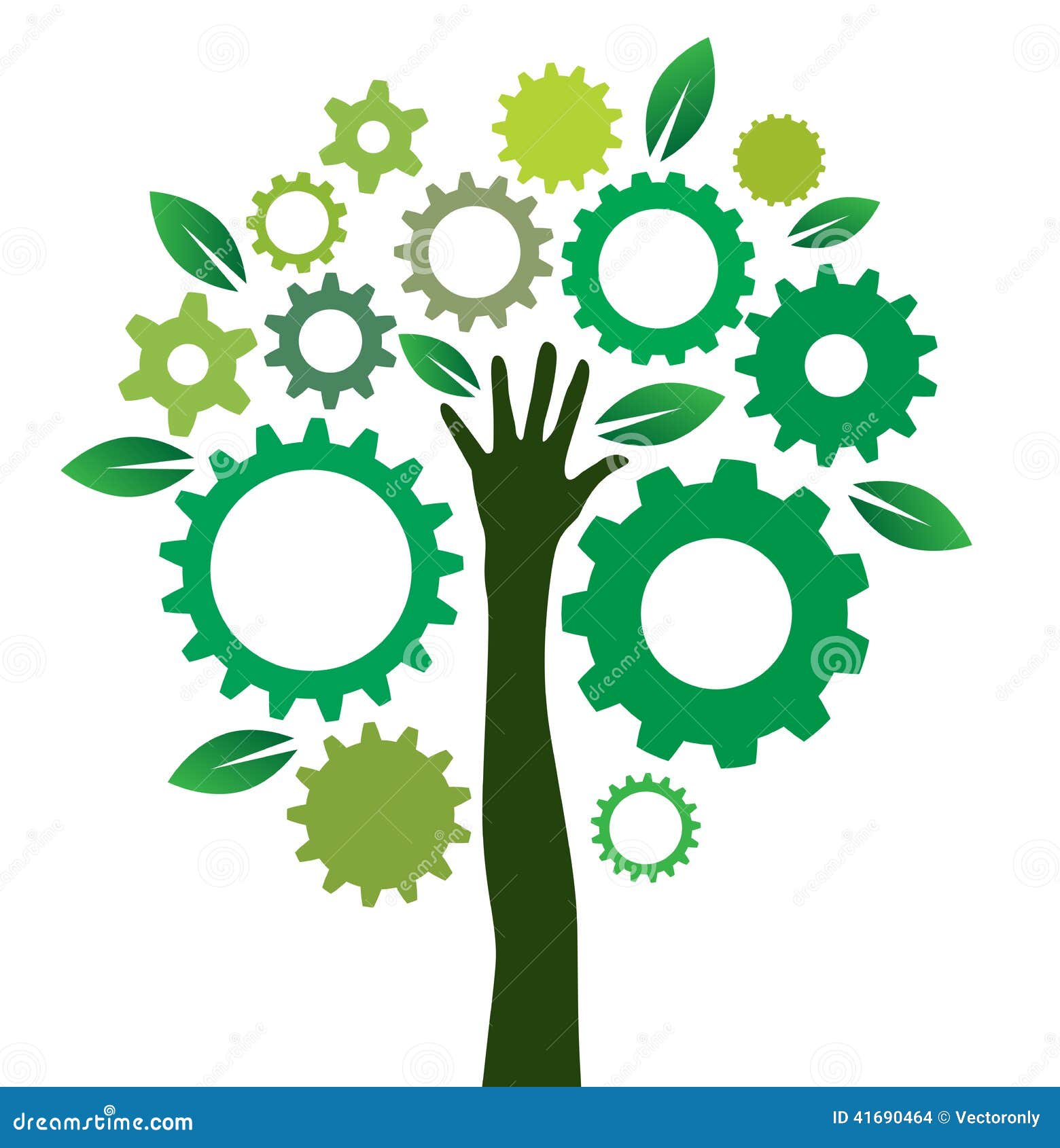 Solution gears tree stock vector. Illustration of mechanical - 41690464