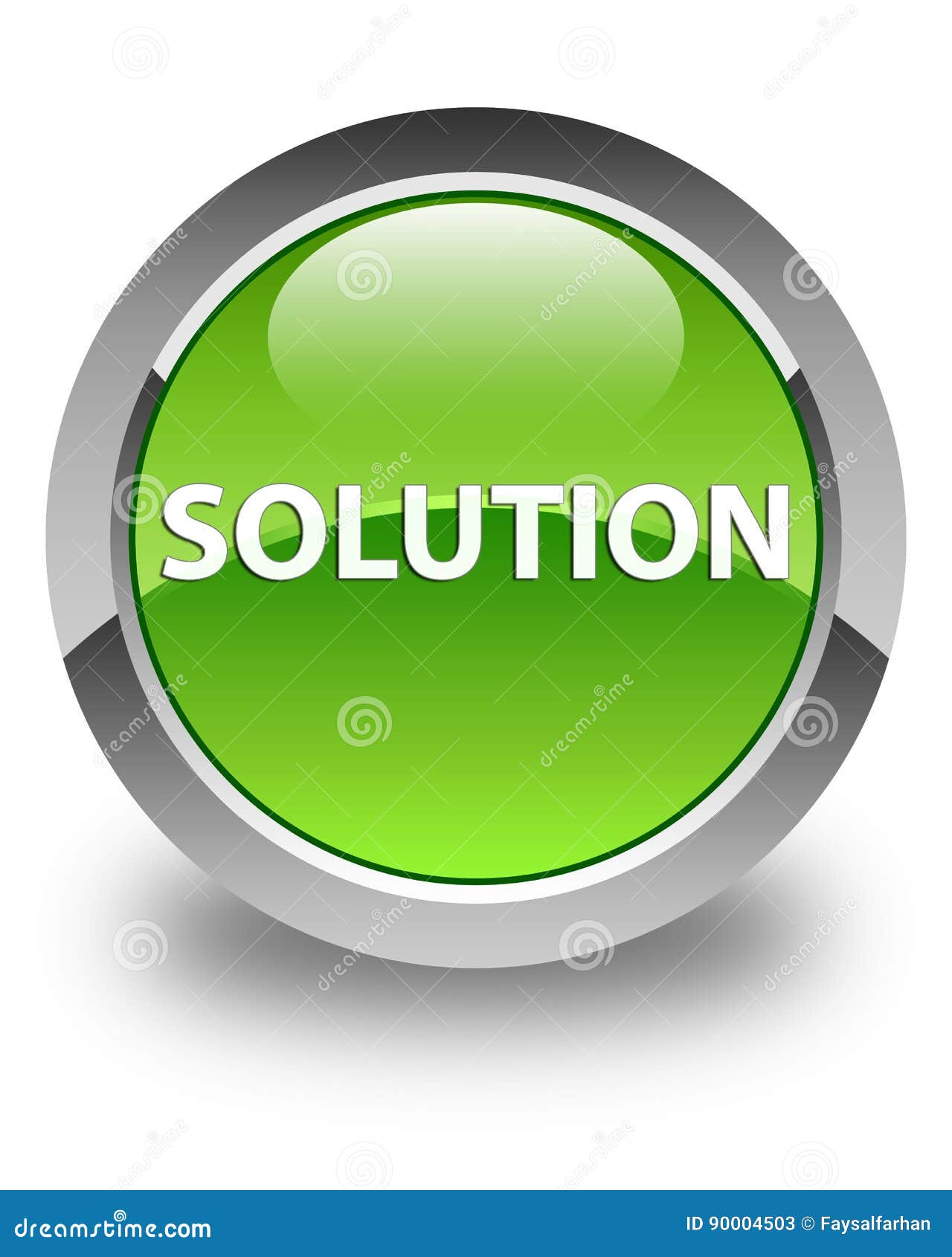 Solution Glossy Green Round Button Stock Illustration - Illustration of ...