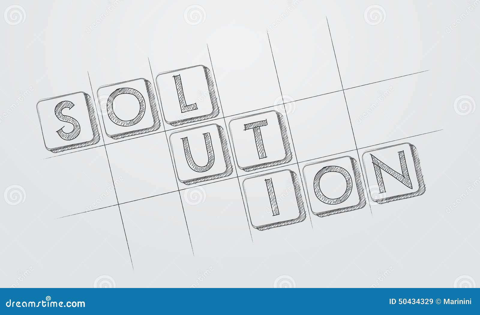 Solution in Hand-drawn Style Blocks Stock Illustration - Illustration ...