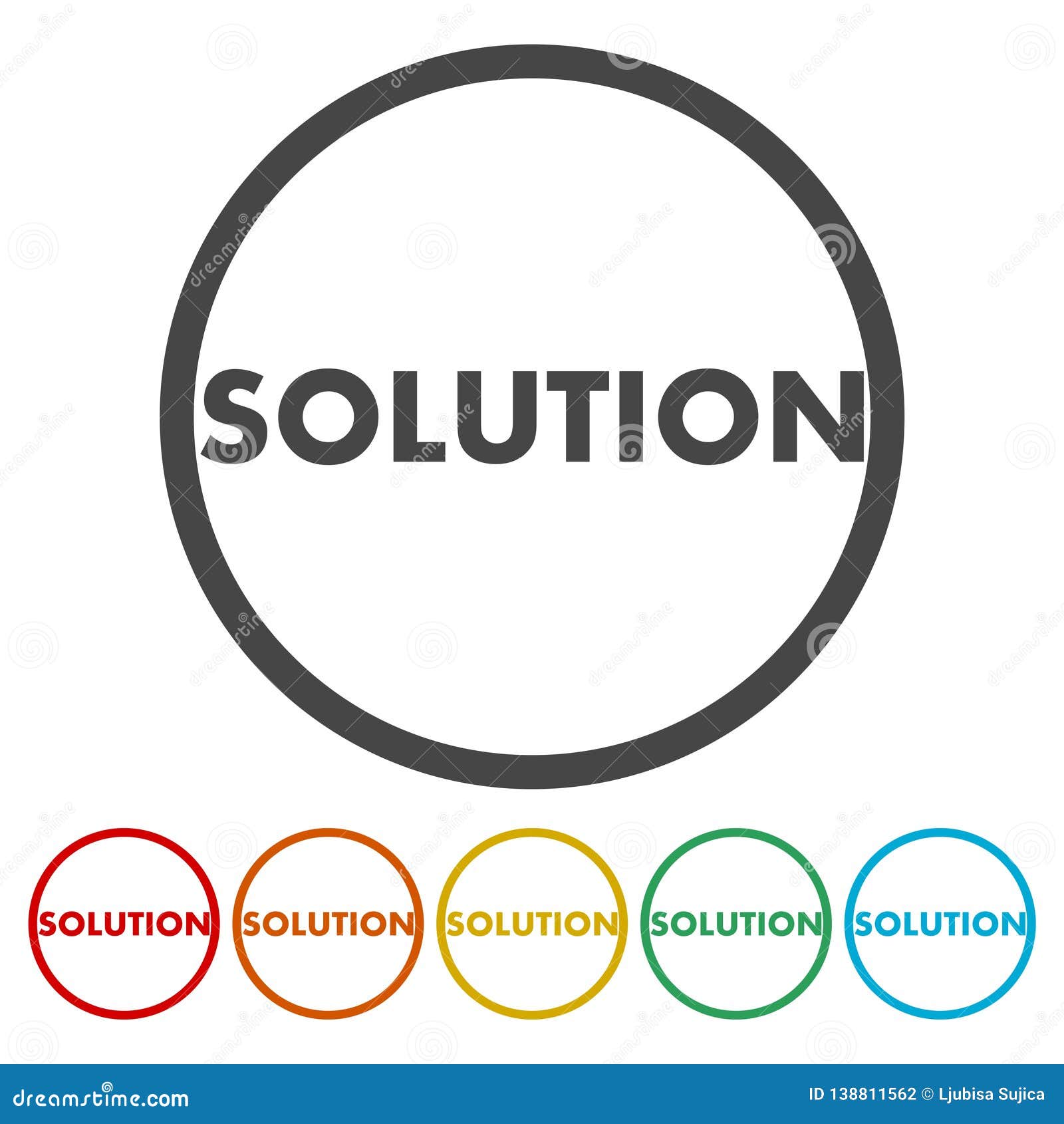 Solution icon, button stock vector. Illustration of plan - 138811562