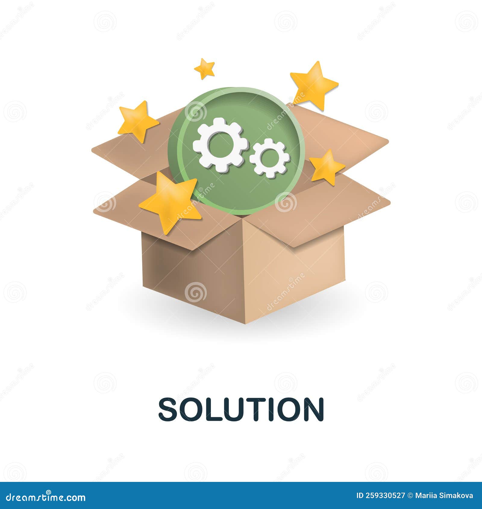 Solution Icon. 3d Illustration from Customer Support Collection Stock ...