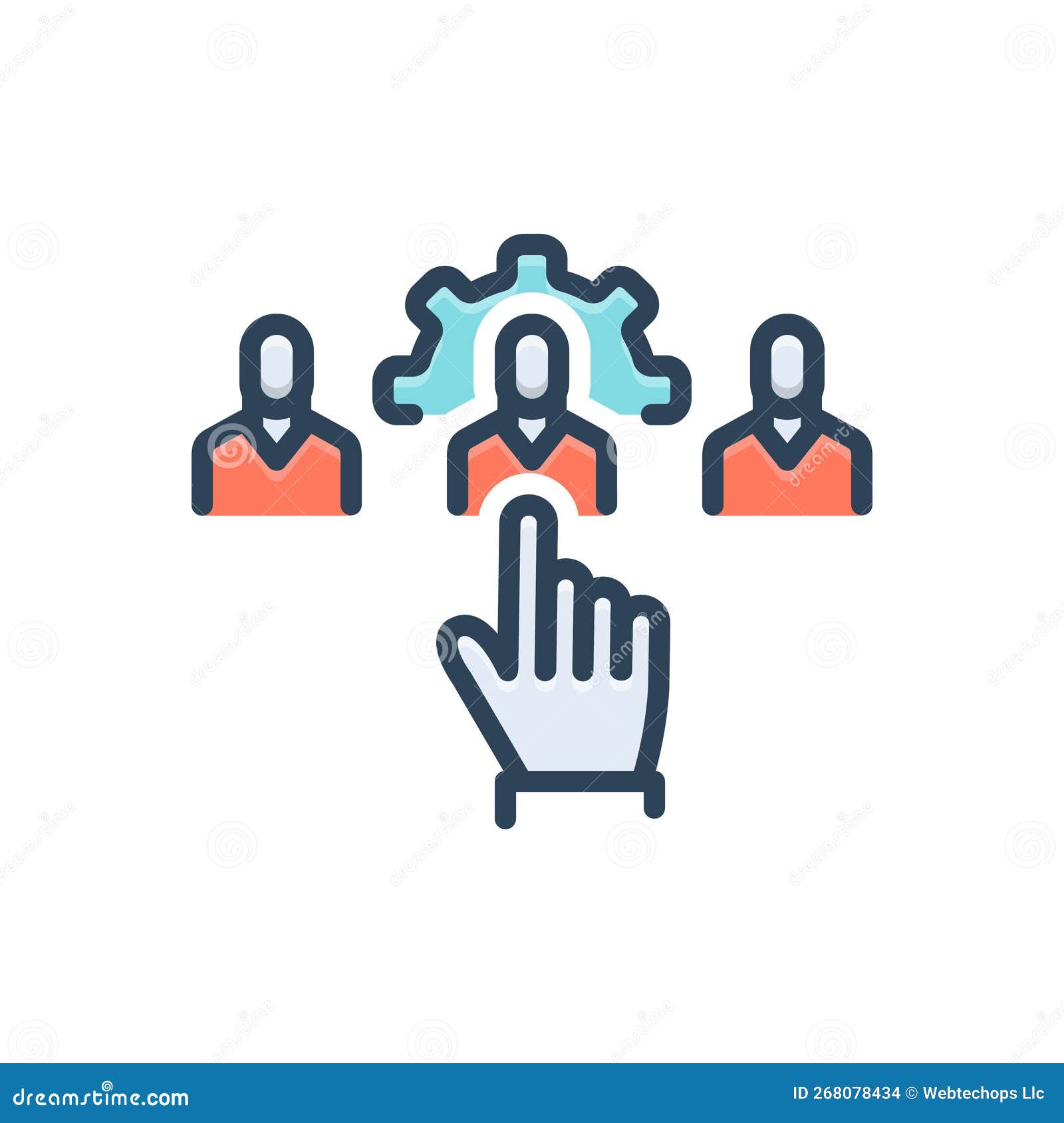 Color Illustration Icon for Solution, Team and Work Stock Illustration ...