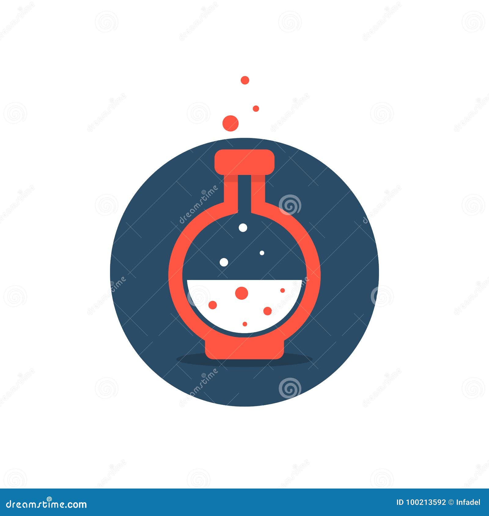 Solution Icon with Red Lab Bottle Stock Vector - Illustration of ...