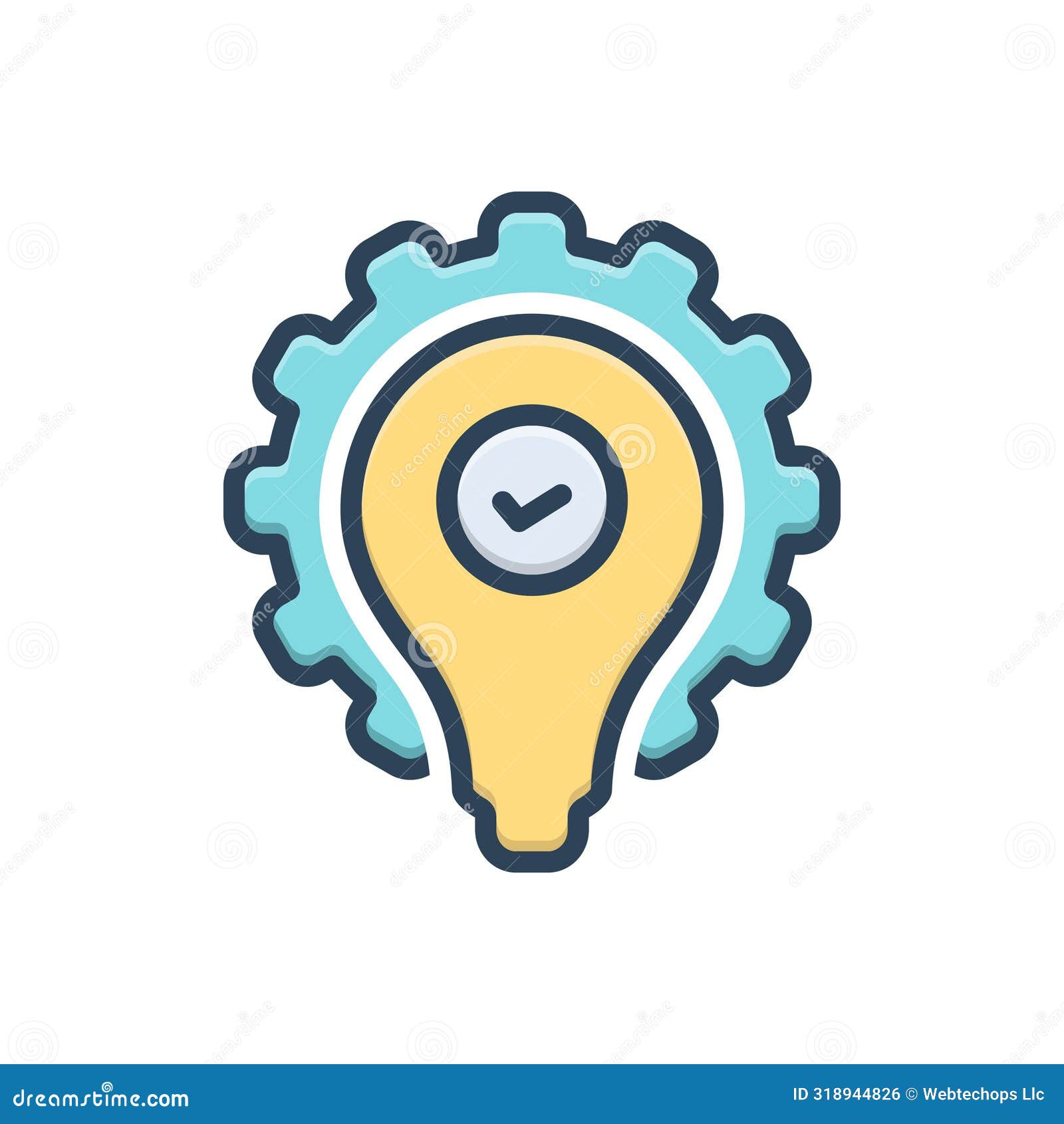 Color Illustration Icon for Solution, Resolution and Gear Stock Vector ...