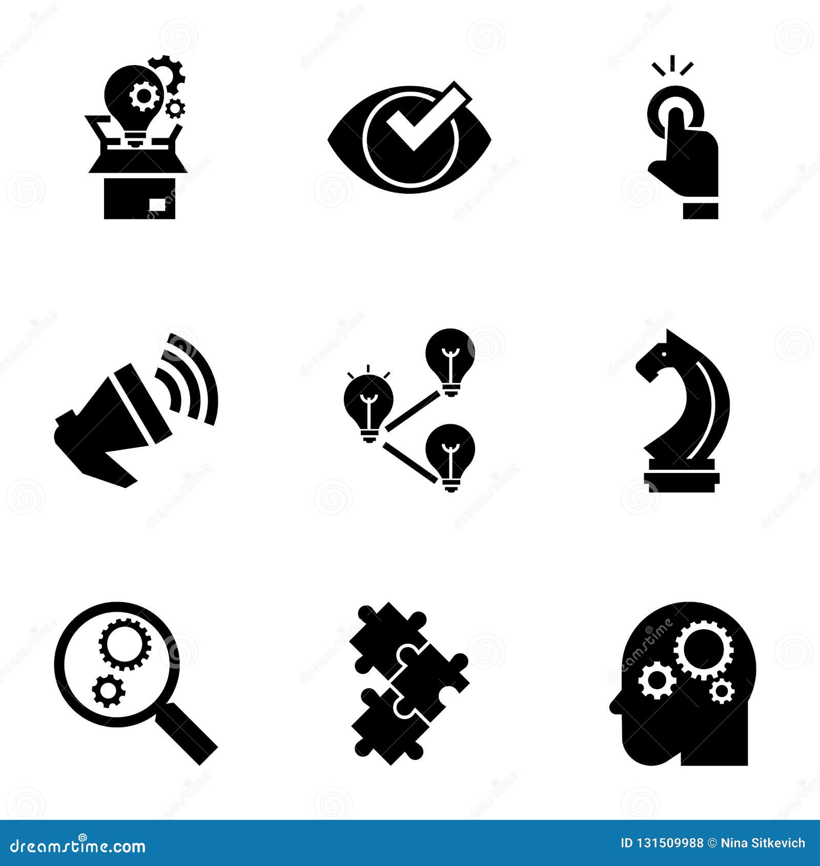 Solution Icon Set, Simple Style Stock Vector - Illustration of ...