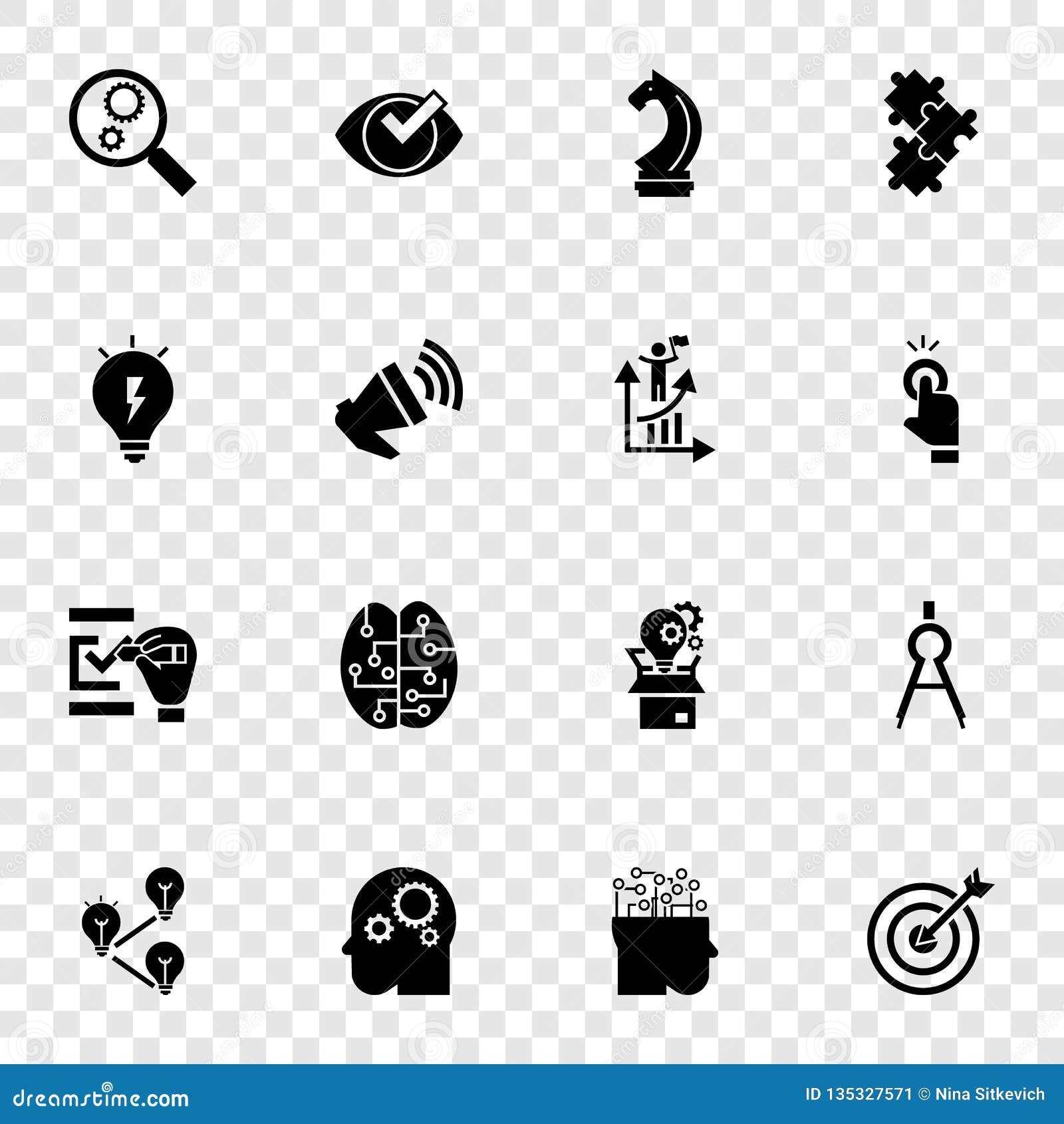 Solution Icon Set, Simple Style Stock Vector - Illustration of ...