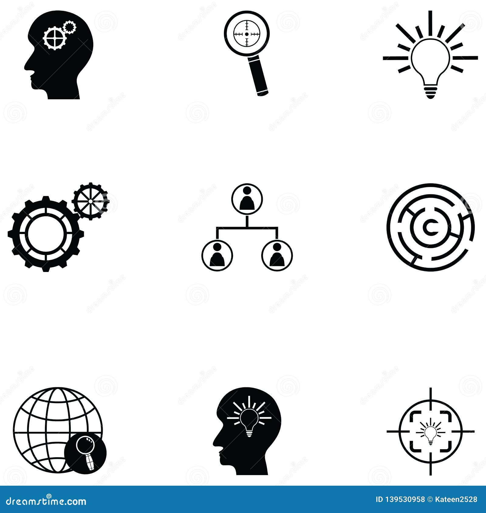 Solution icon set stock vector. Illustration of solutions - 139530958