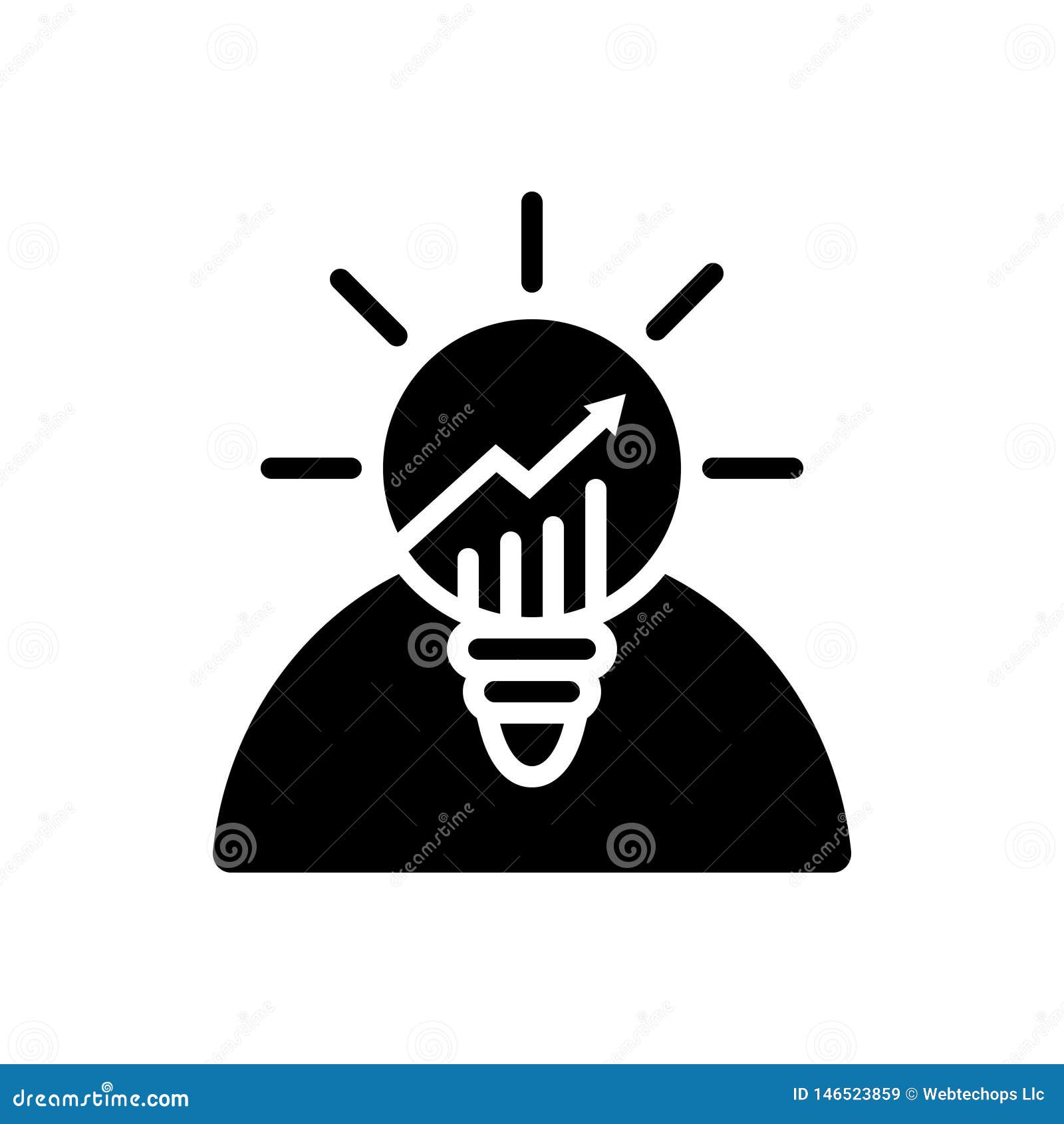 Black Solid Icon for Solution, Business and Growth Stock Vector ...