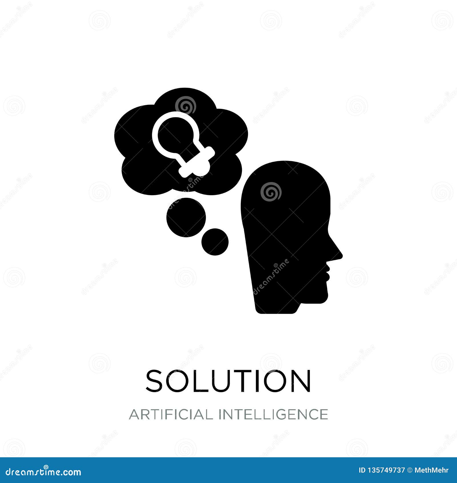 Solution Icon in Trendy Design Style. Solution Icon Isolated on White ...