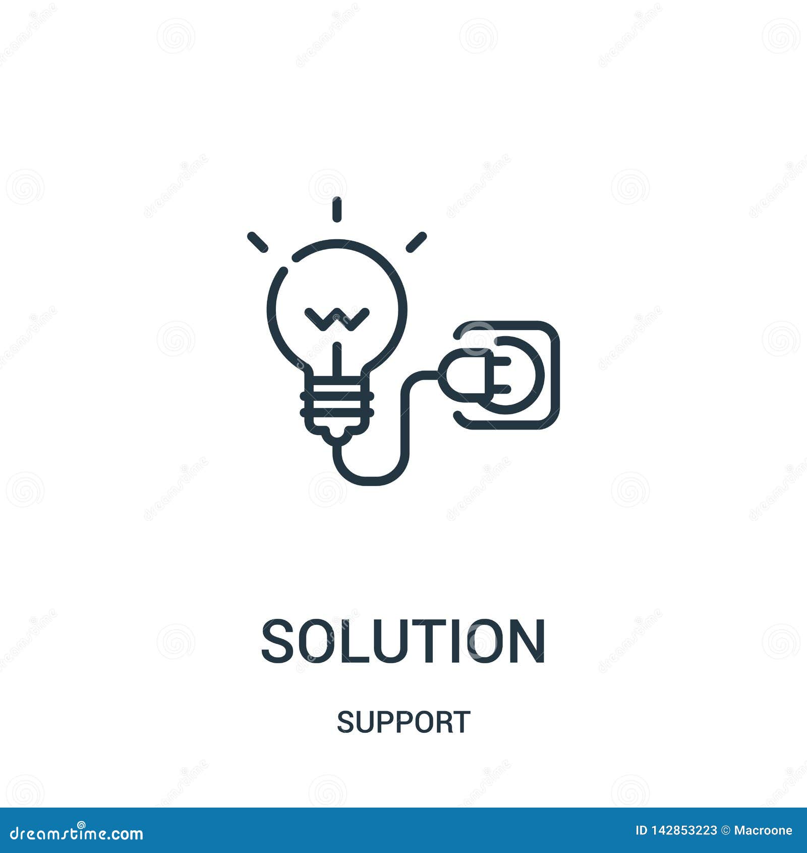 Solution Icon Vector from Support Collection. Thin Line Solution ...