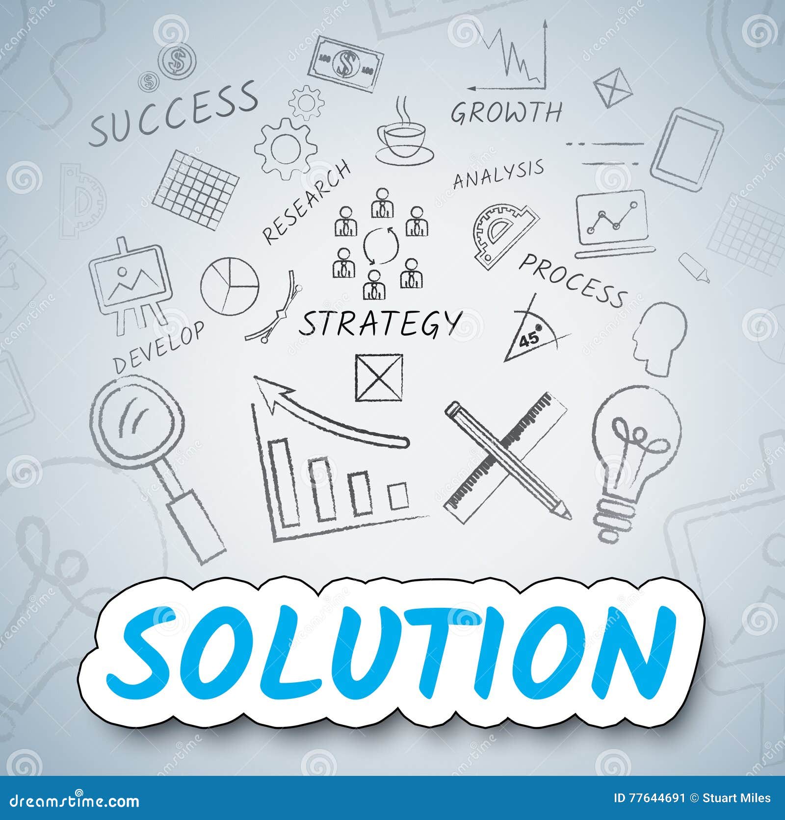 Solution Ideas Means Solve Planning and Consider Stock Illustration ...