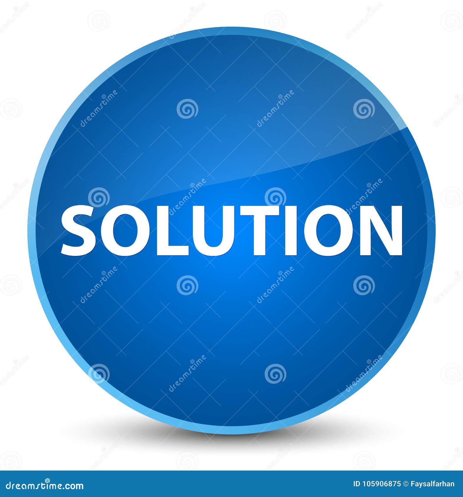Solution Elegant Blue Round Button Stock Illustration - Illustration of ...