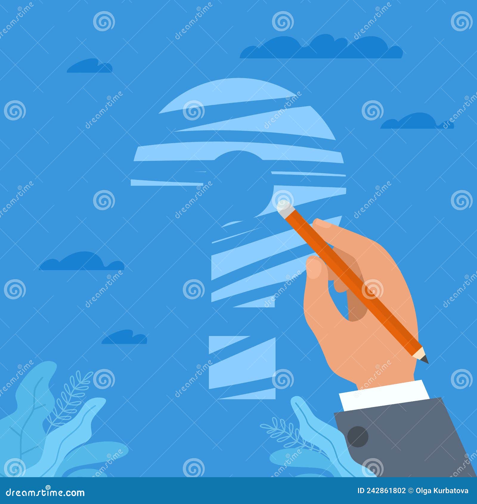 Solution Of Issue, Solve Problem. Woman Find Answer, Question Sing With ...