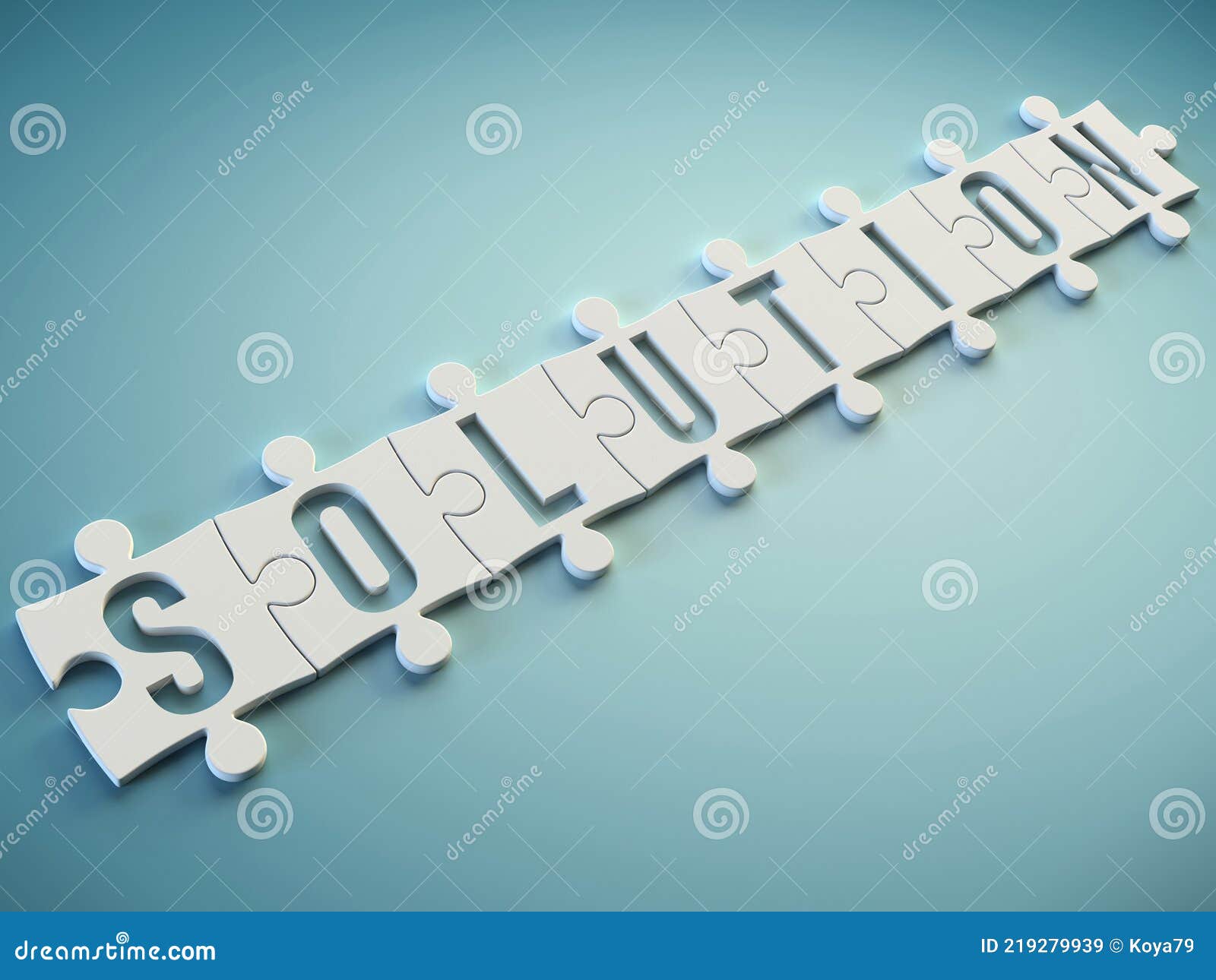 Solution Jigsaw Puzzle Pieces Concept, 3d Rendering Stock Illustration ...
