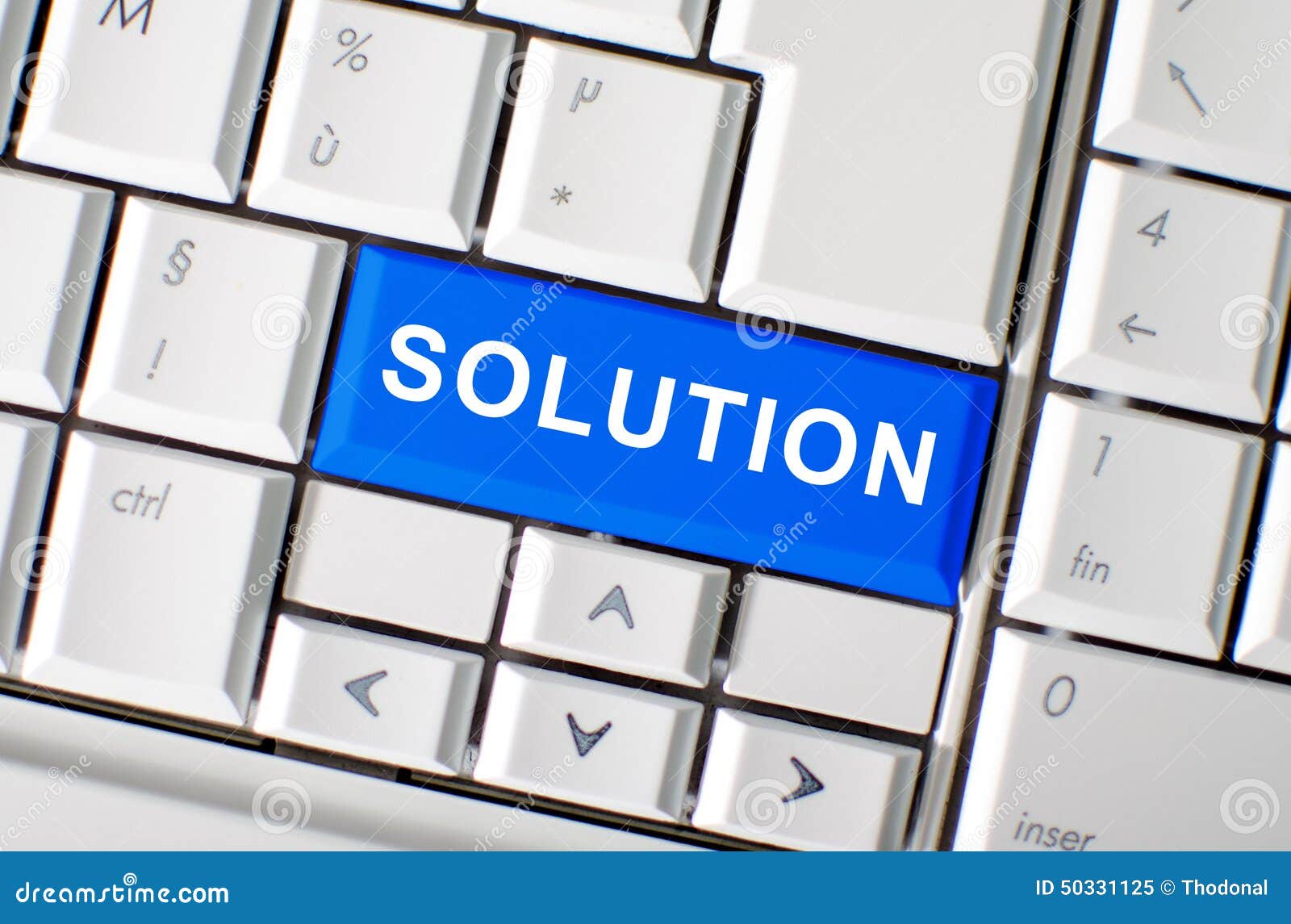 Solution Key on Laptop Keyboard Stock Image - Image of computer ...