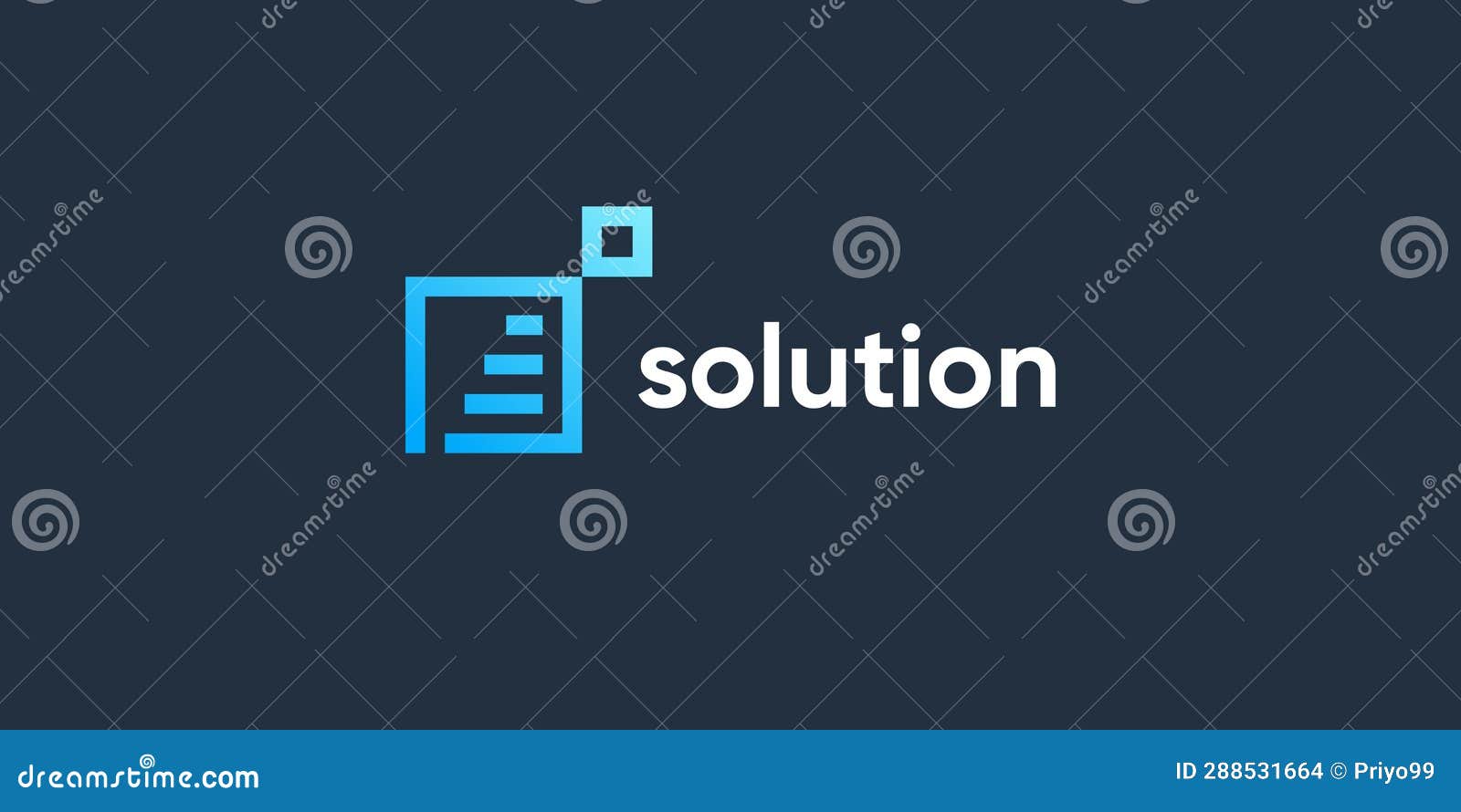Solution Logo Design Idea with Simple Concept Stock Vector ...