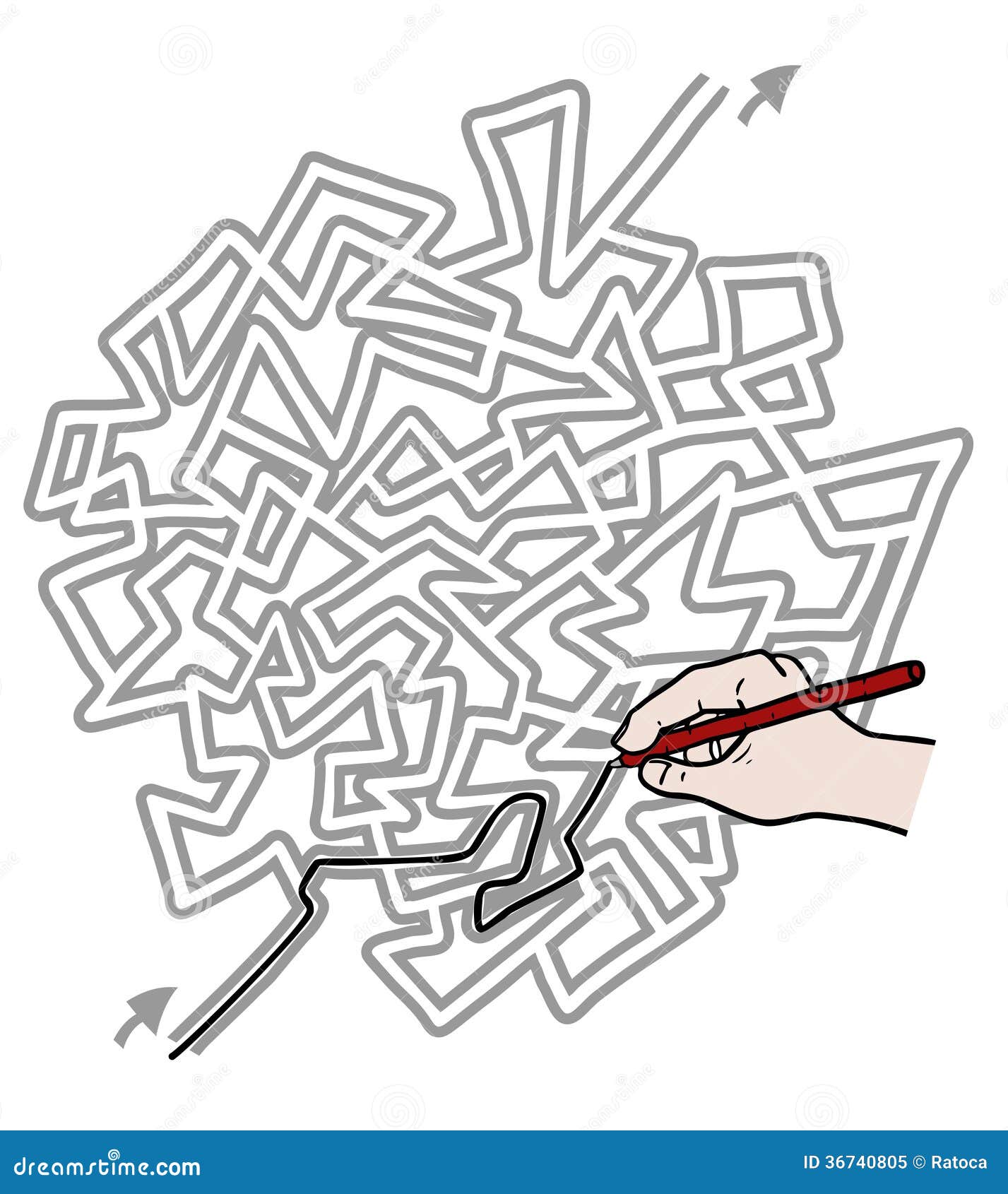 Solution Of Maze Royalty-Free Stock Photography | CartoonDealer.com #21209849