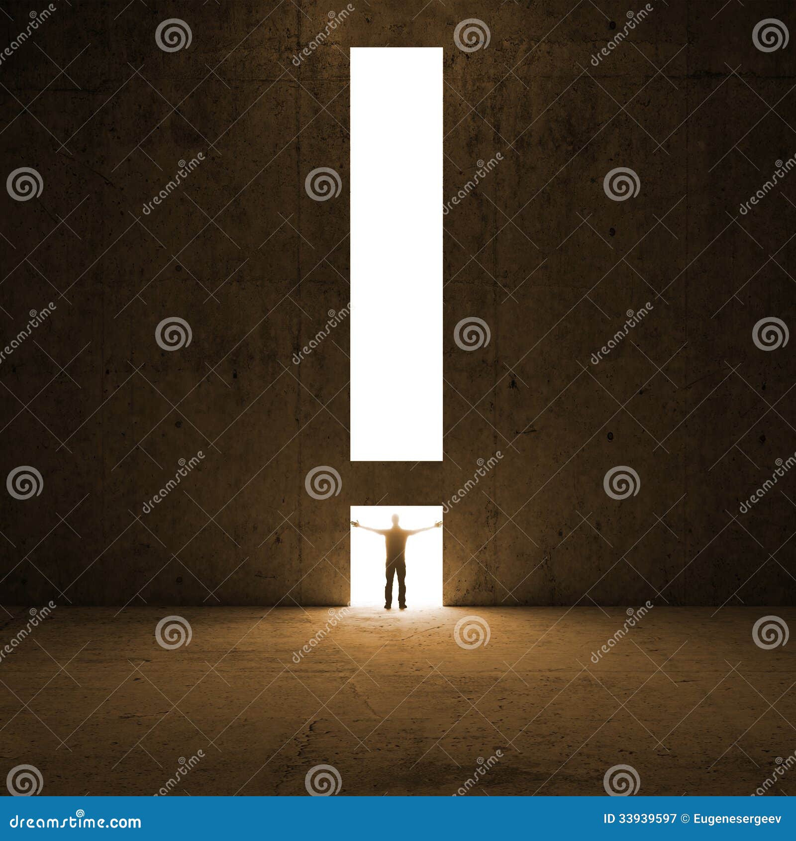 Solution Metaphor. Man Stands in the Light Stock Image - Image of dark ...