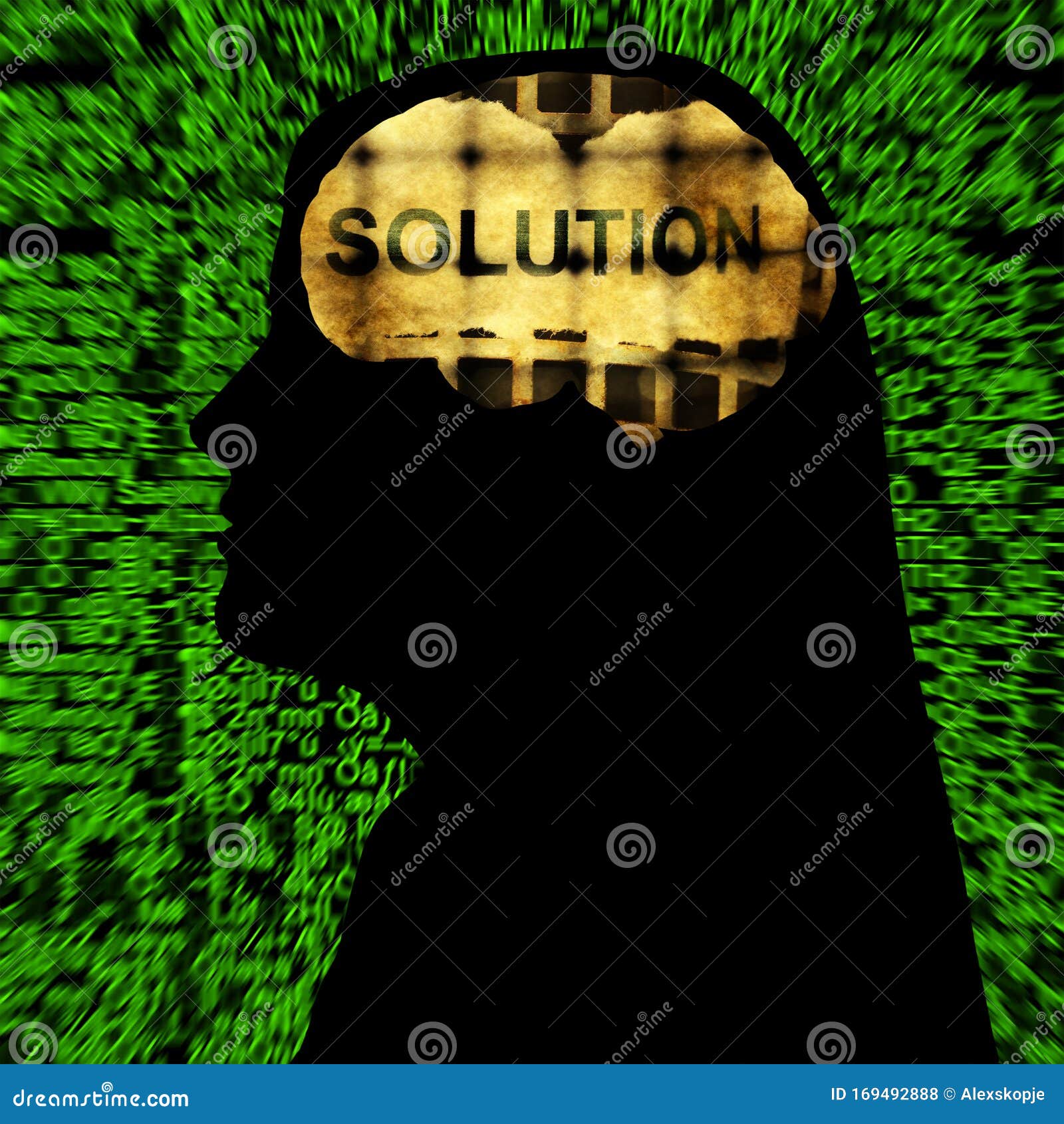 Solution in mind stock illustration. Illustration of concept - 169492888