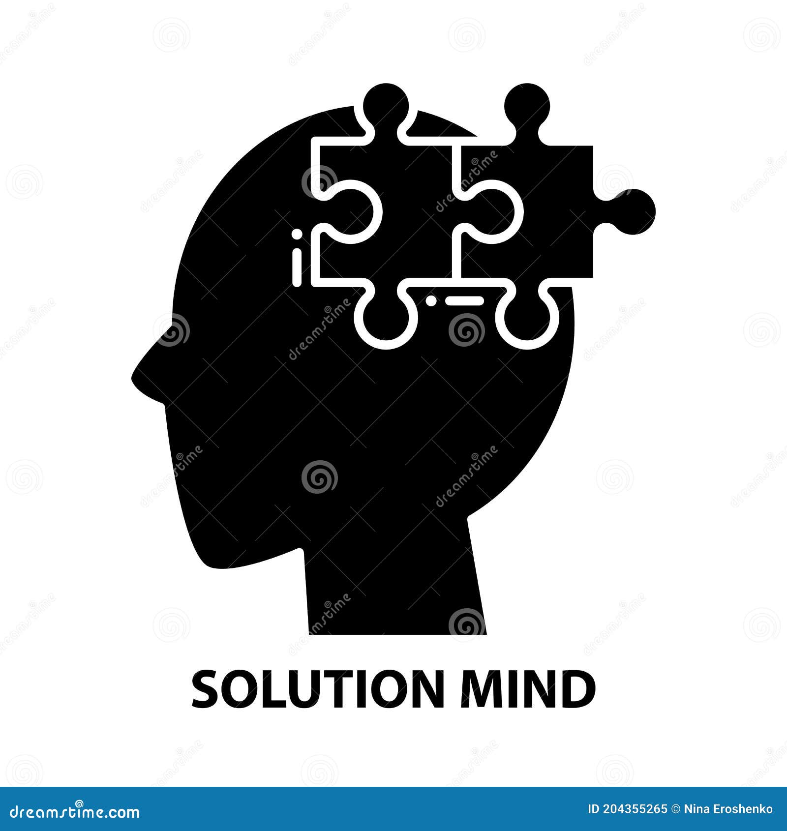Solution Mind Icon, Black Vector Sign with Editable Strokes, Concept ...