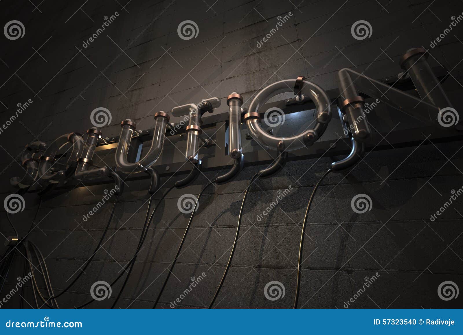 Solution Neon Sign stock photo. Image of wall, text, neon - 57323540