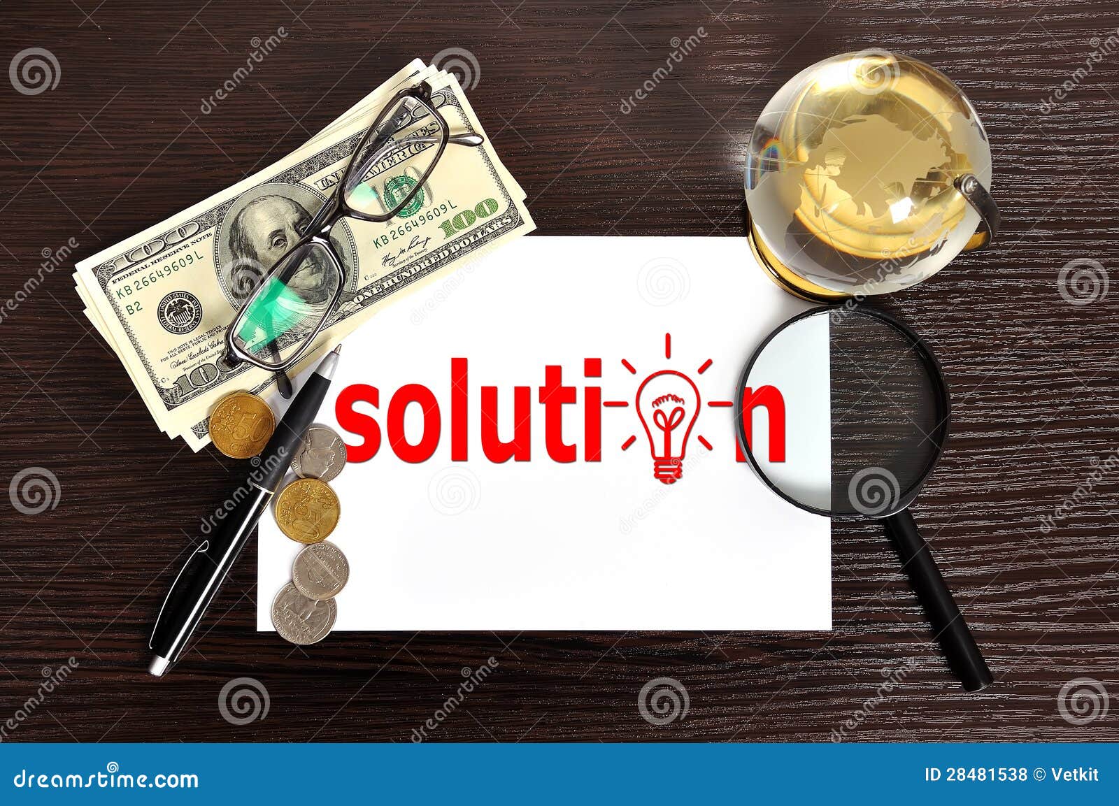 Solution on paper stock photo. Image of paper, lightbulb - 28481538