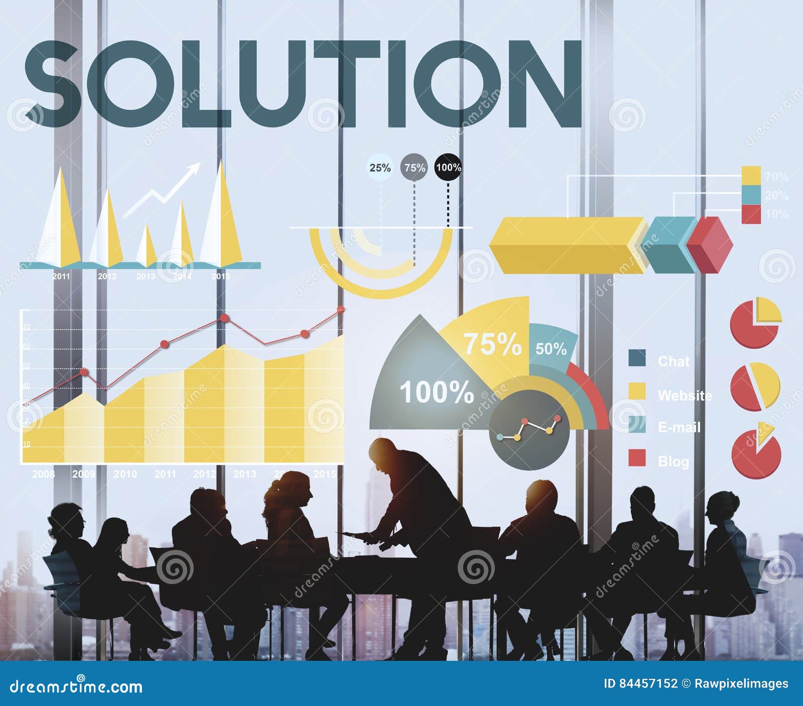 Solution Percentage Business Chart Concept Stock Photo - Image of back ...