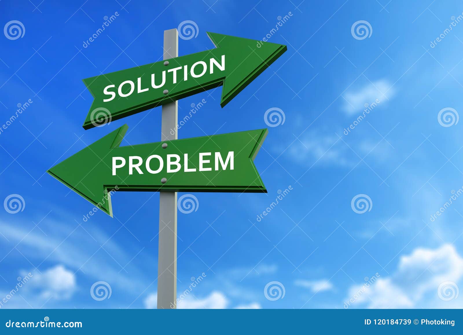 Solution and Problem Arrows Opposite Directions Stock Illustration ...