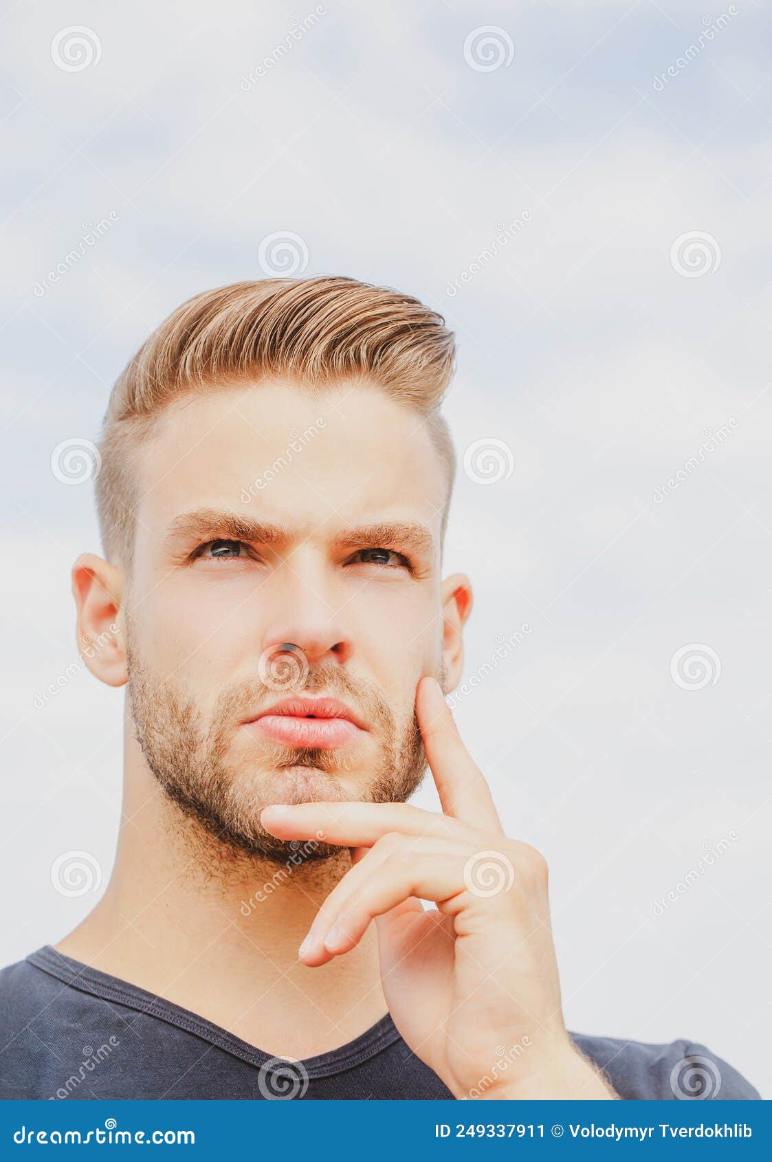 Solution of Problem. Thinking Man. Man Disposes of Problem ...