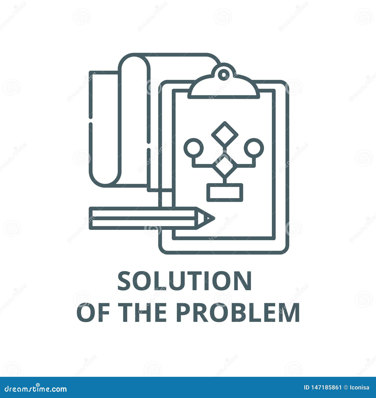 Solution of the Problem Vector Line Icon, Linear Concept, Outline Sign ...