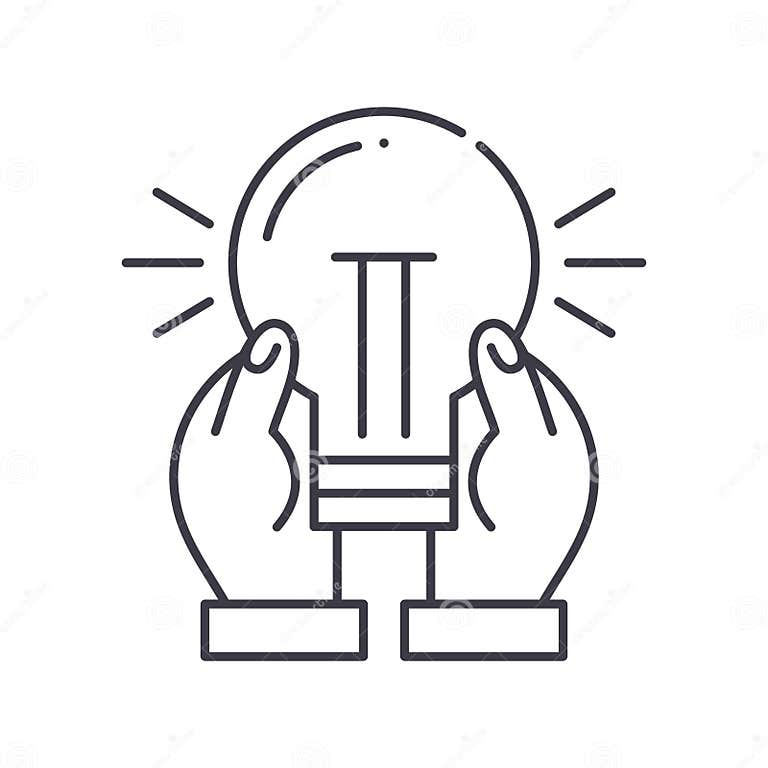 Solution Provider Icon, Linear Isolated Illustration, Thin Line Vector ...