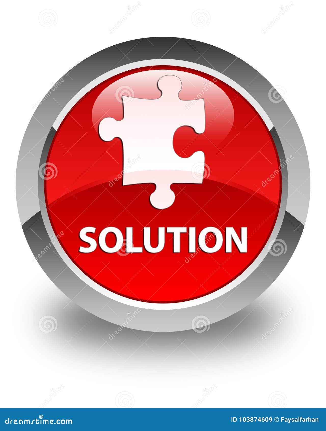 Solution (puzzle Icon) Glossy Red Round Button Stock Illustration ...