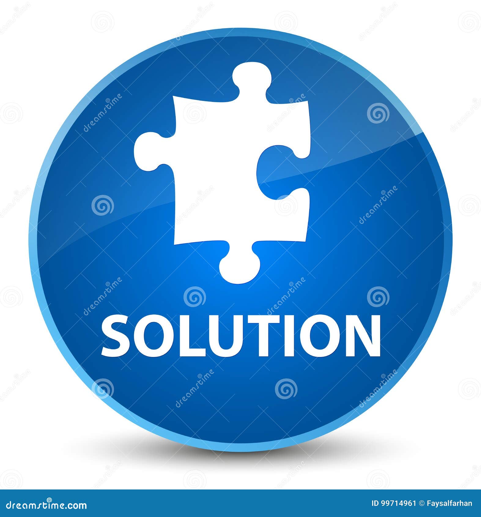Solution (puzzle Icon) Elegant Blue Round Button Stock Illustration ...