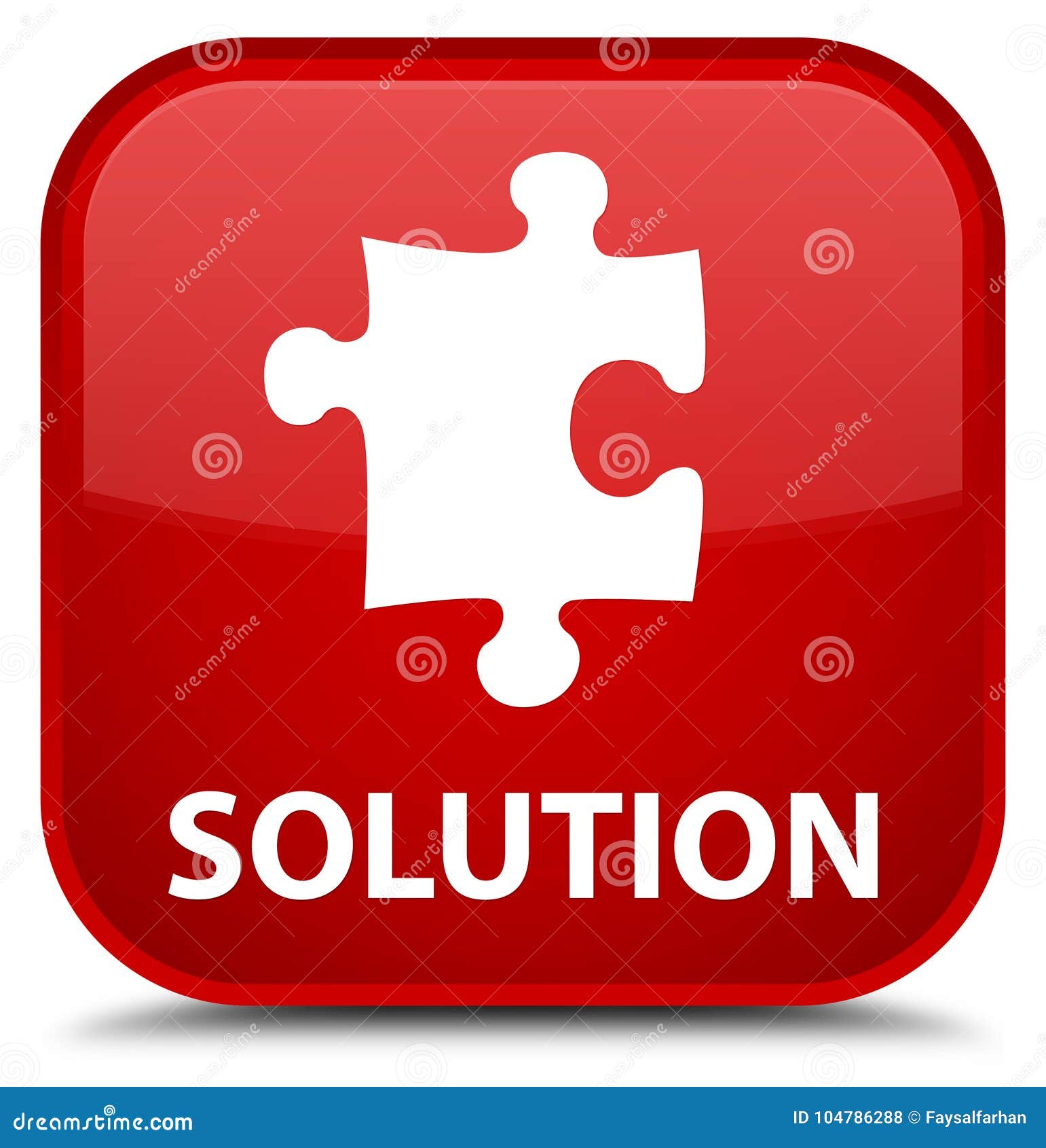 Solution (puzzle Icon) Special Red Square Button Stock Illustration ...