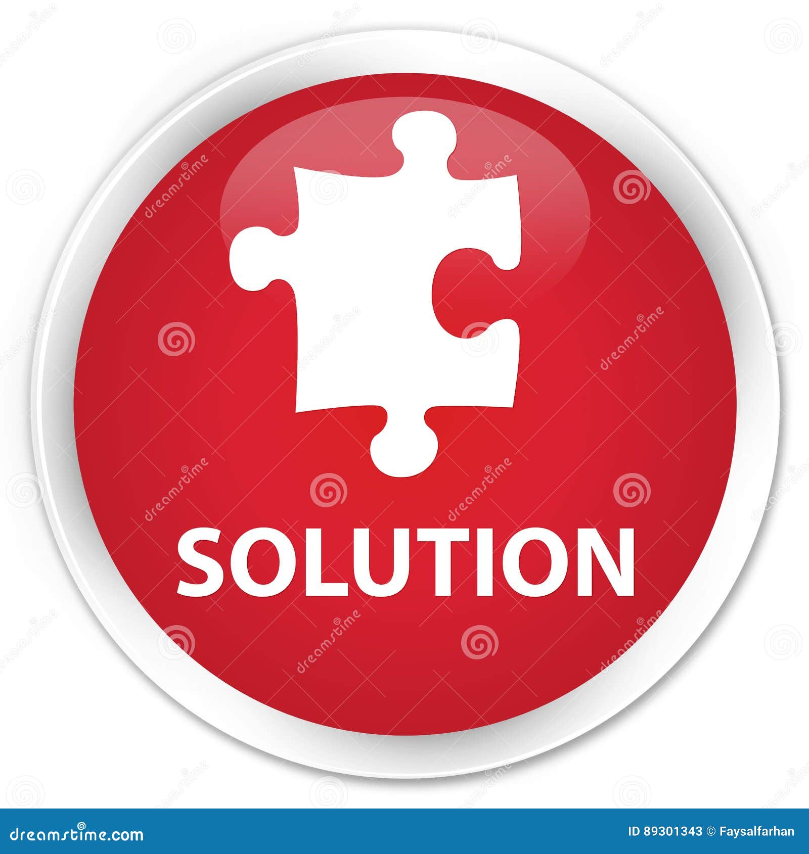 Solution (puzzle Icon) Premium Red Round Button Stock Illustration ...