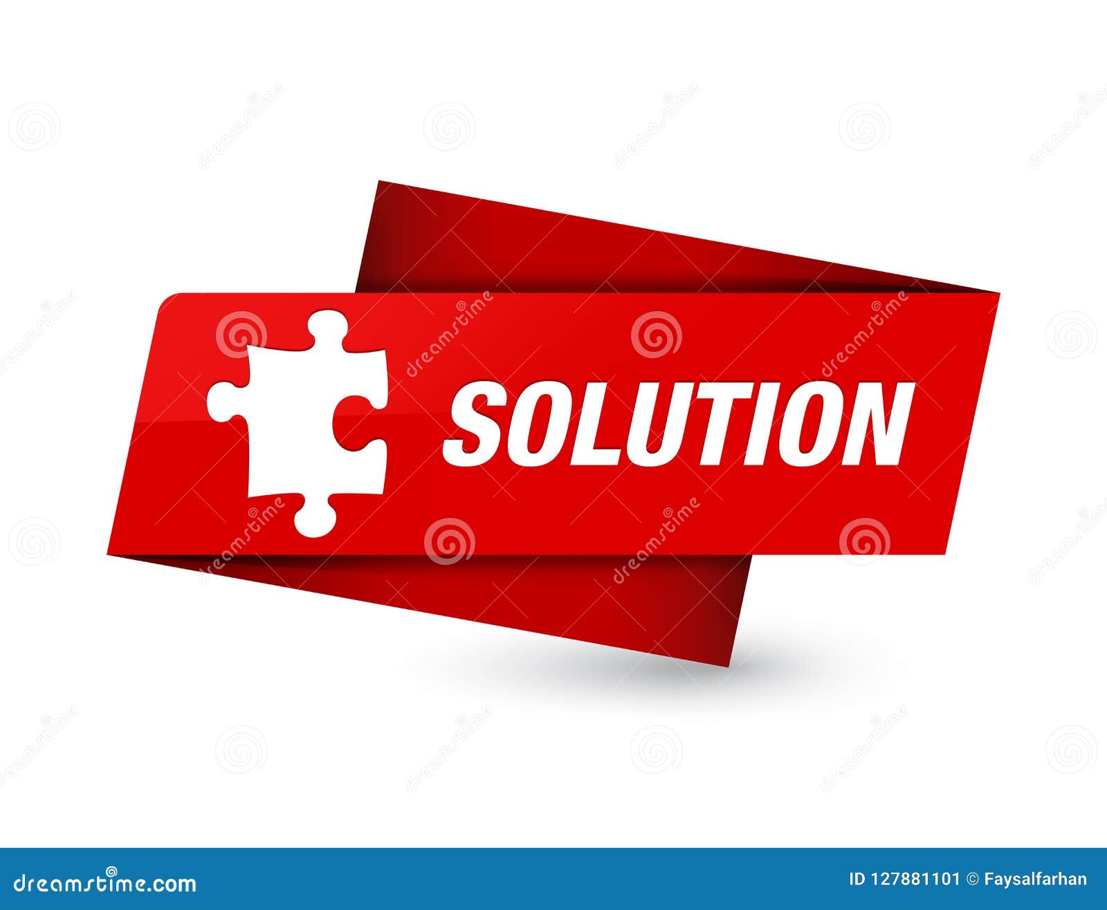 Solution (puzzle Icon) Premium Red Tag Sign Stock Illustration ...