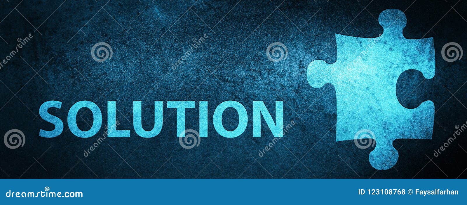 Solution (puzzle Icon) Special Blue Banner Background Stock ...