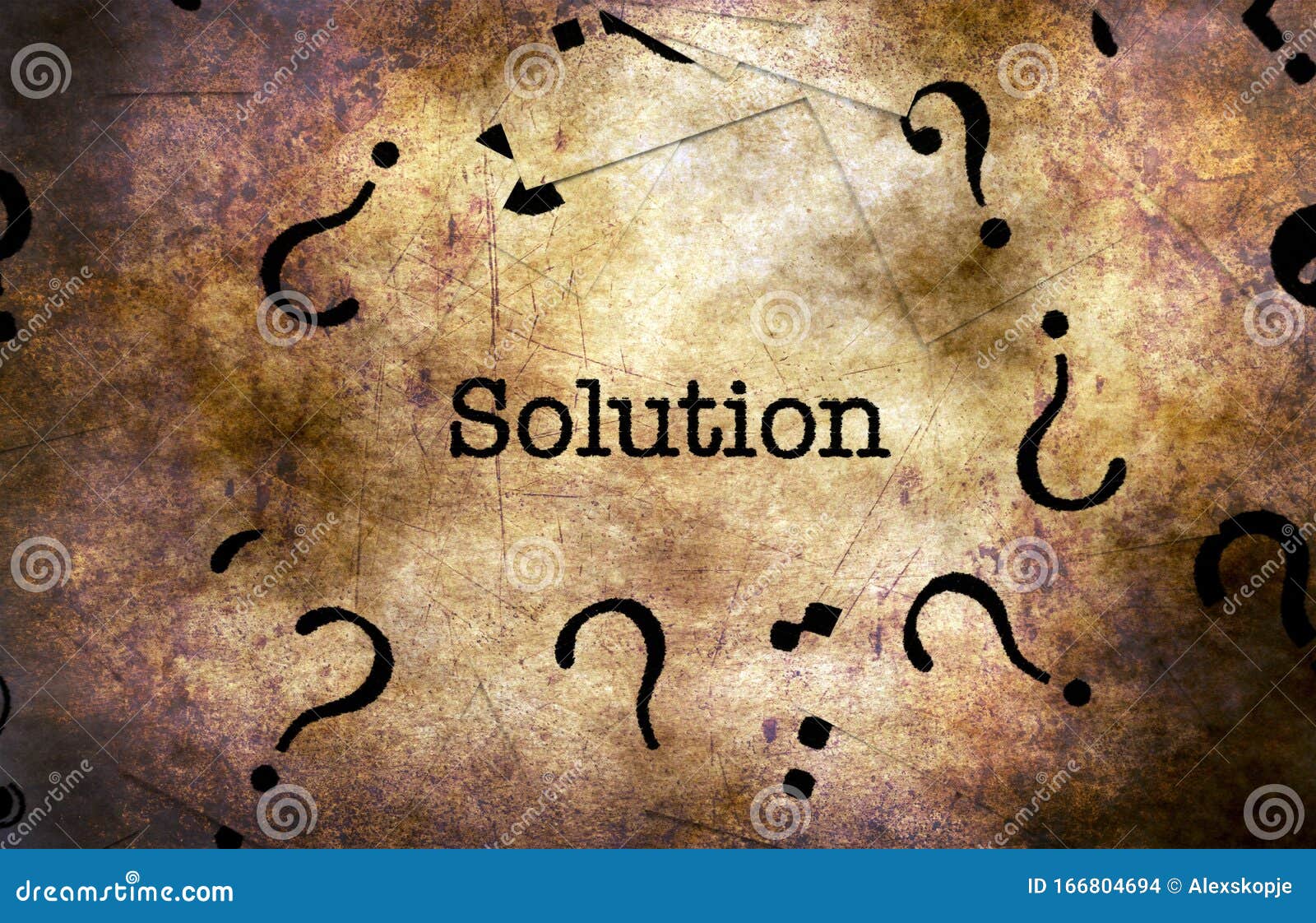 Solution and Question Mark Grunge Concept Stock Photo - Image of ...