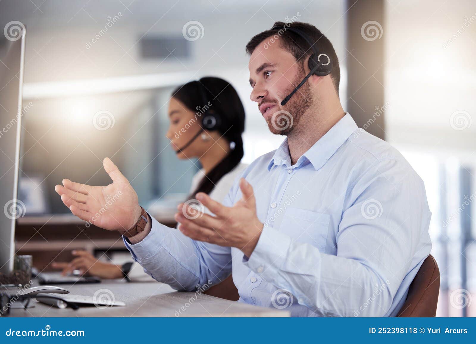 The Solution is Quite Simple. a Young Call Centre Agent Working on a ...