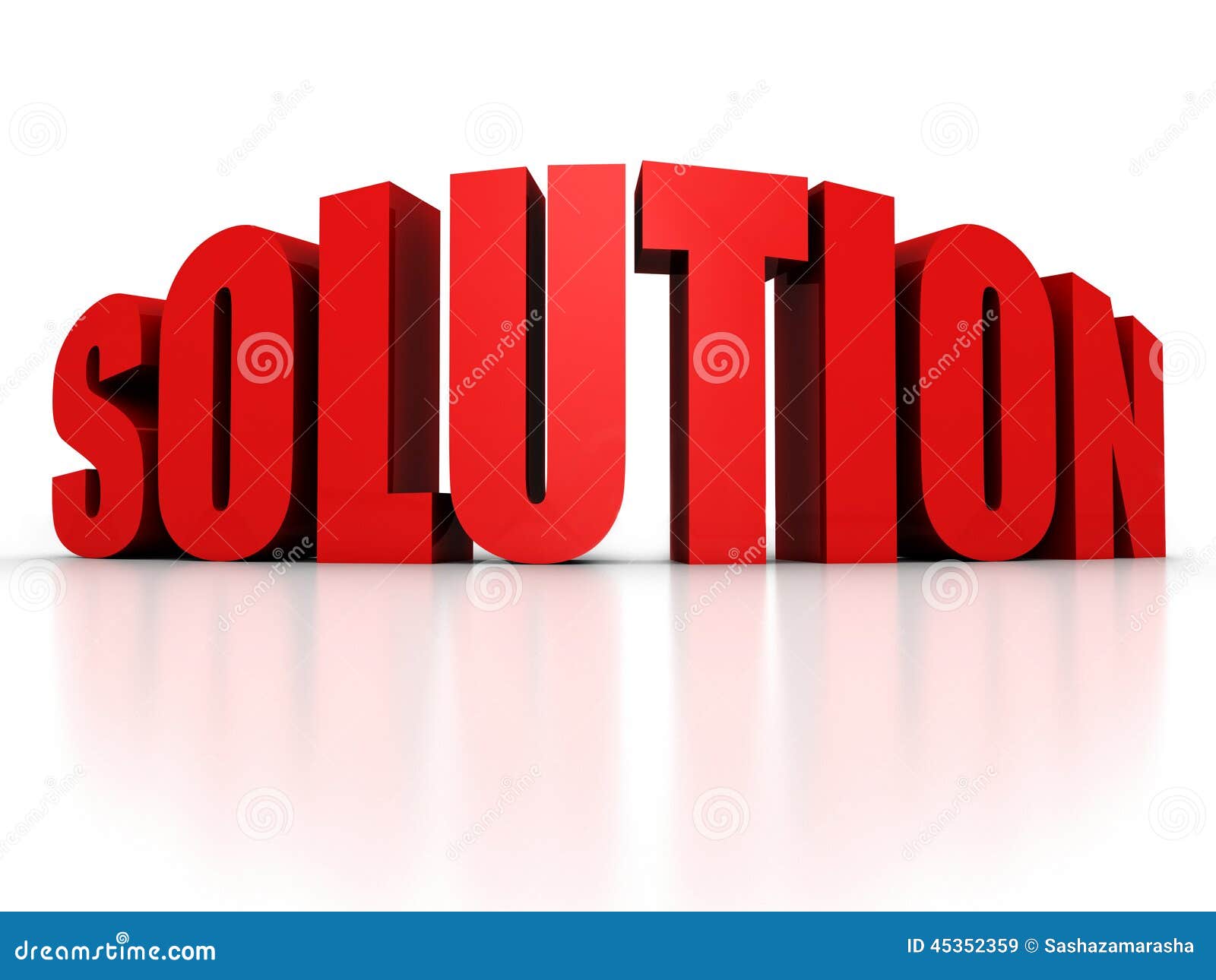SOLUTION Red Text Word with Reflection Stock Image - Image of puzzle ...