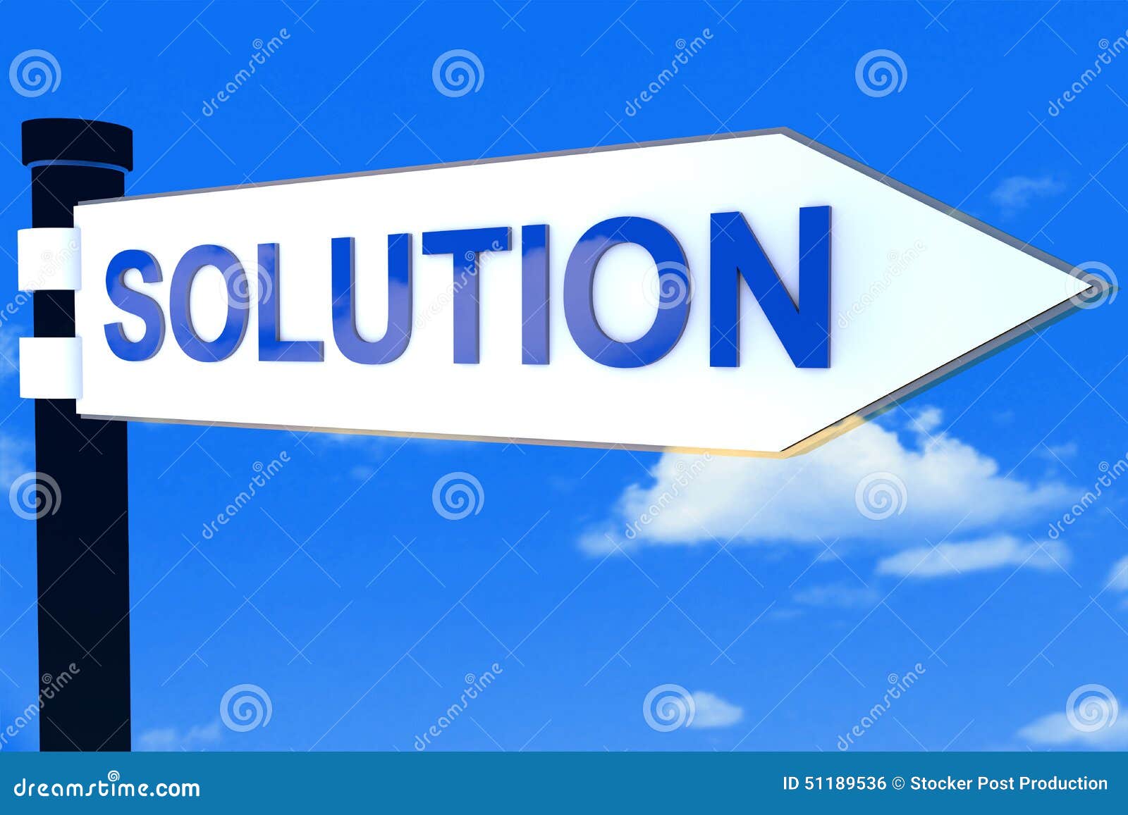 Solution Road Direction Sign Stock Photo - Image of message, data: 51189536