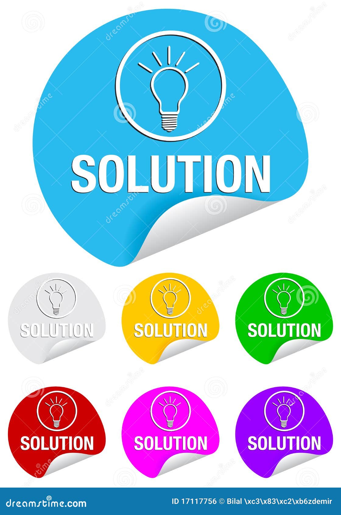 Solution,round stickers stock vector. Illustration of stamp - 17117756