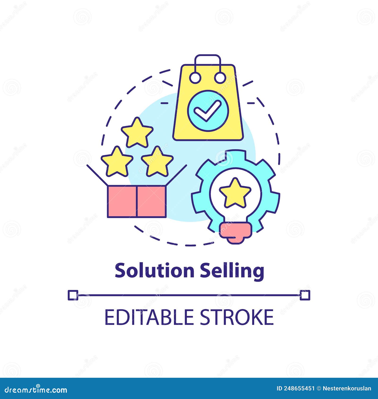 Solution Selling Concept Icon Stock Vector - Illustration of outline ...