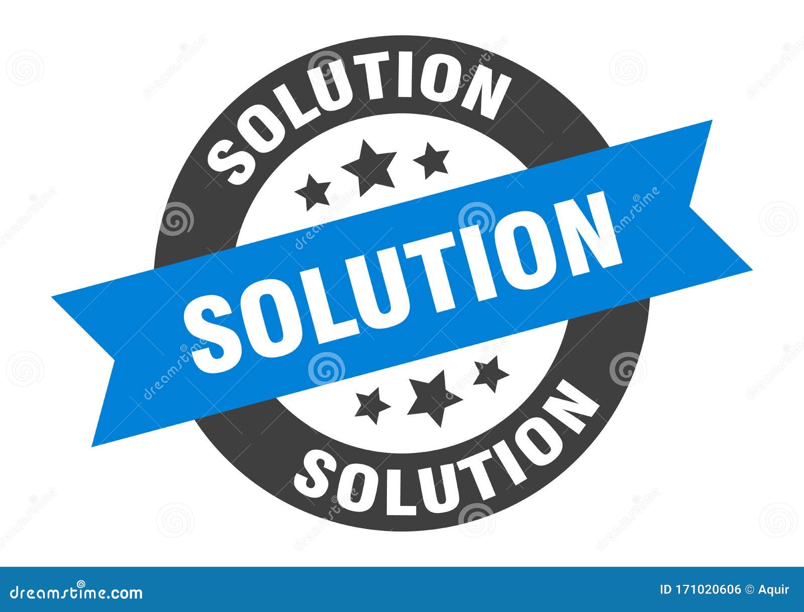 Solution Sign. Solution Round Ribbon Sticker Stock Vector ...