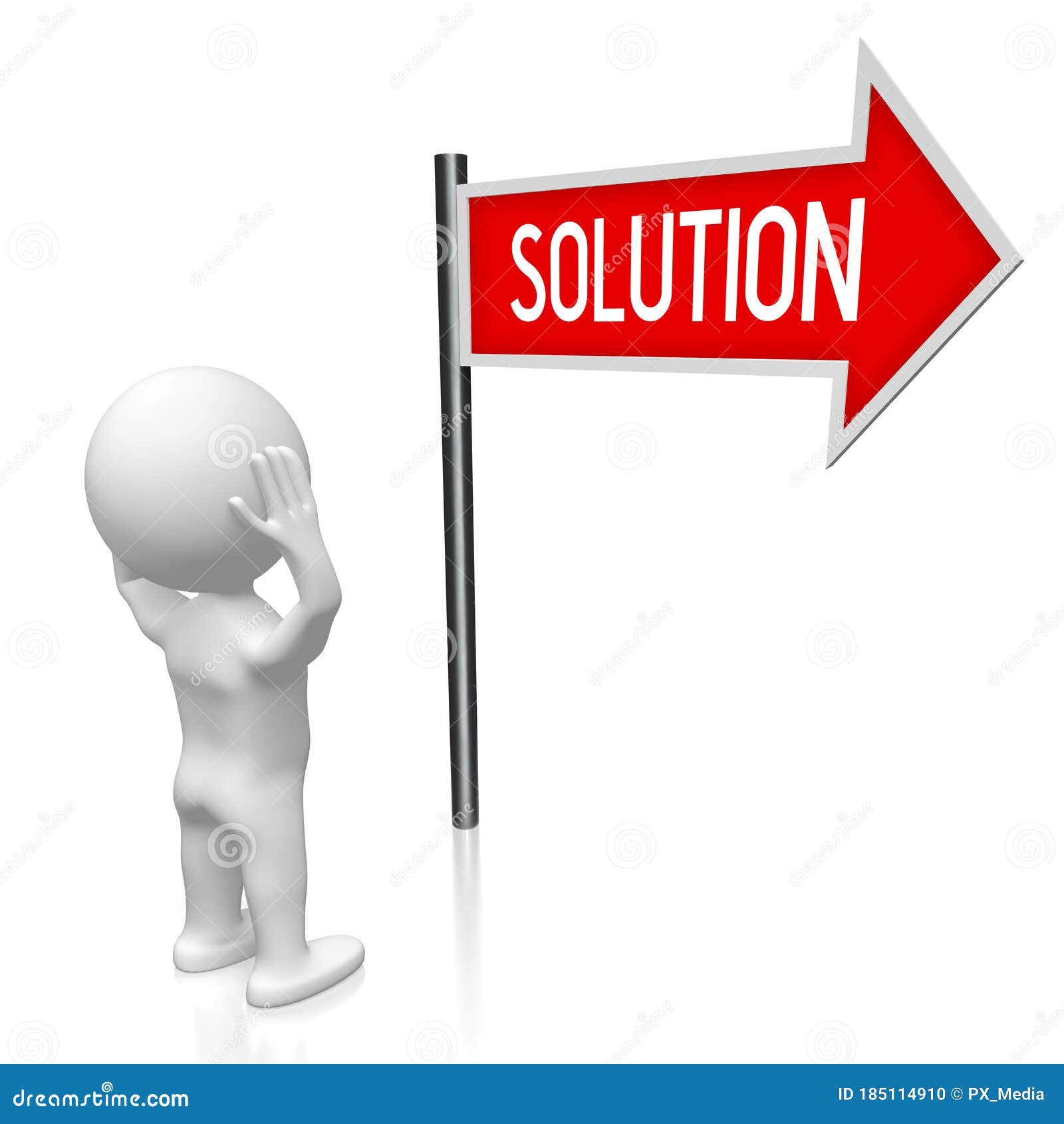 Solution - Signpost with One Arrow, Cartoon Character Stock ...