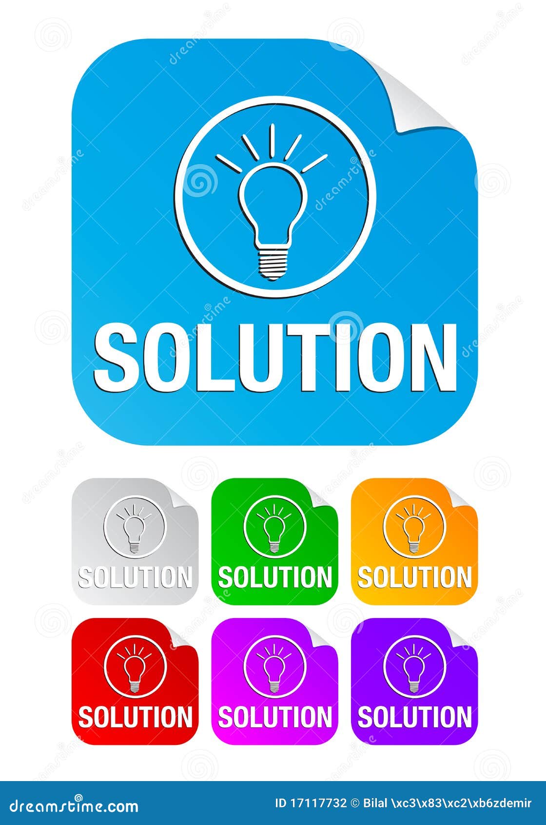 Solution, square stickers stock vector. Illustration of sticker - 17117732