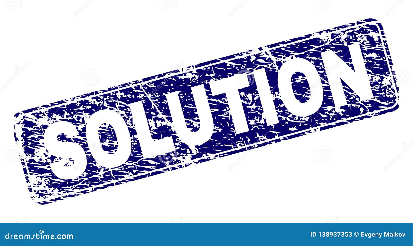 Grunge SOLUTION Framed Rounded Rectangle Stamp Stock Vector ...