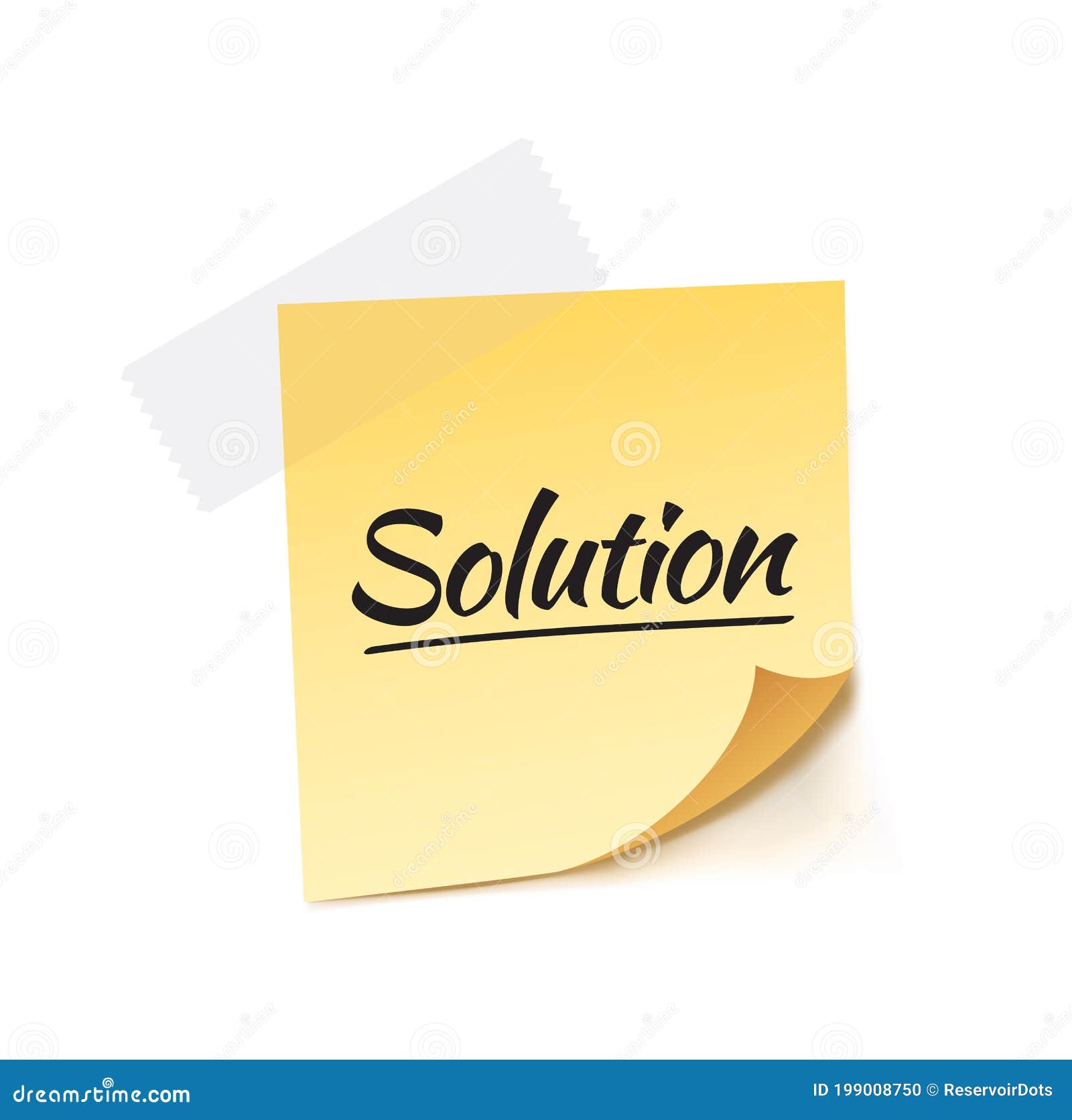 Solution Stick Note Vector Illustration Stock Vector - Illustration of ...