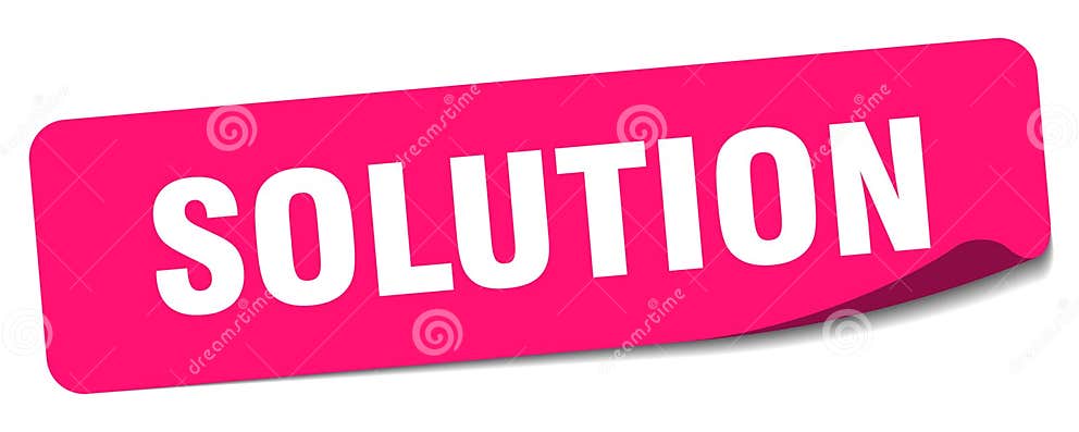 Solution Sticker. Solution Label Stock Vector - Illustration of sticker ...